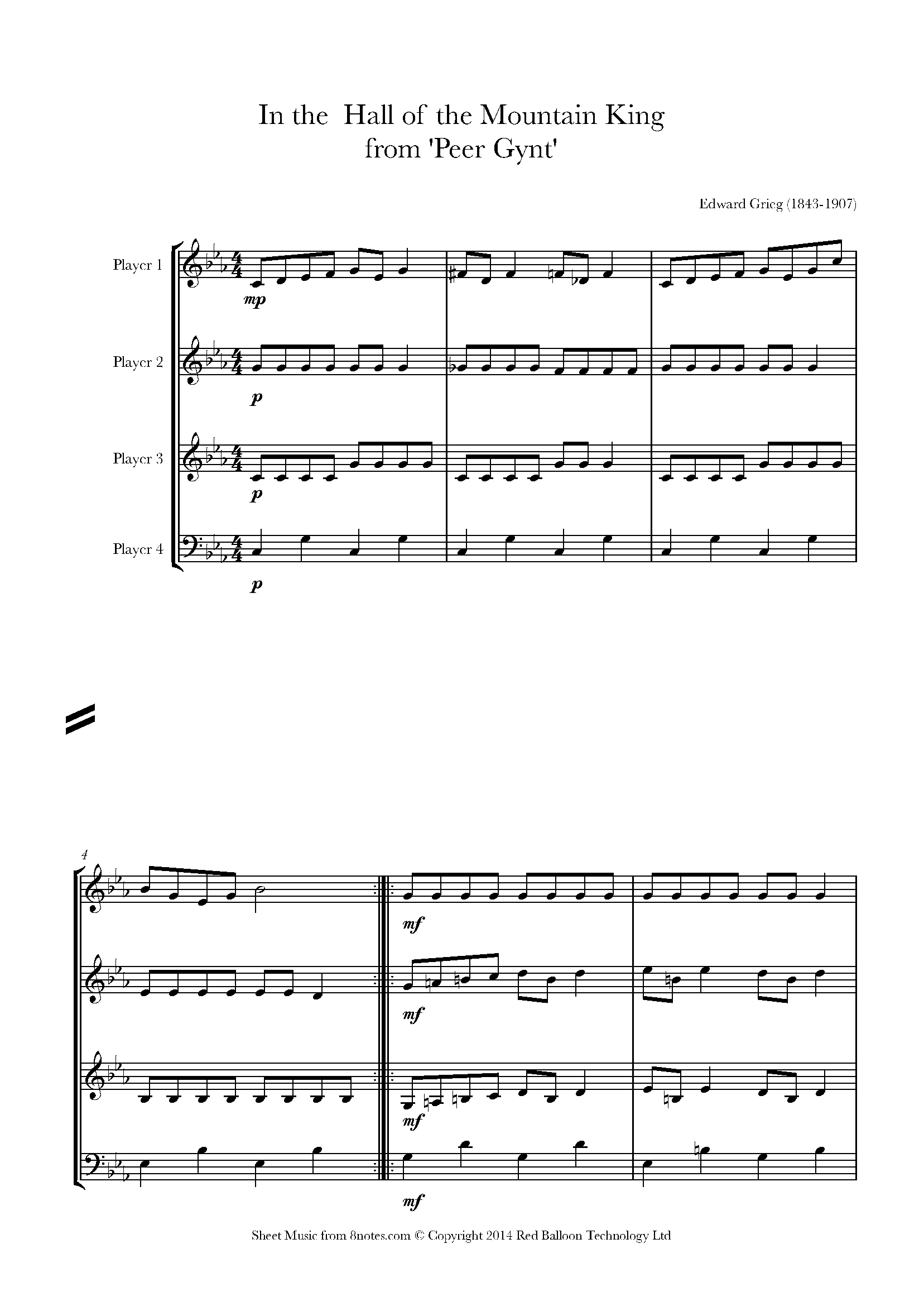 Grieg - In the Hall of the Mountain King from Peer Gynt Sheet music for ...