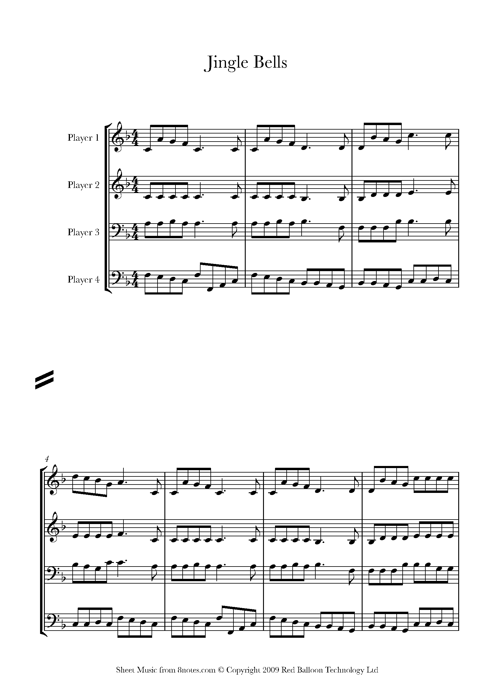 Jingle Bells Sheet music for Flexible Brass Ensemble - 4 Players ...