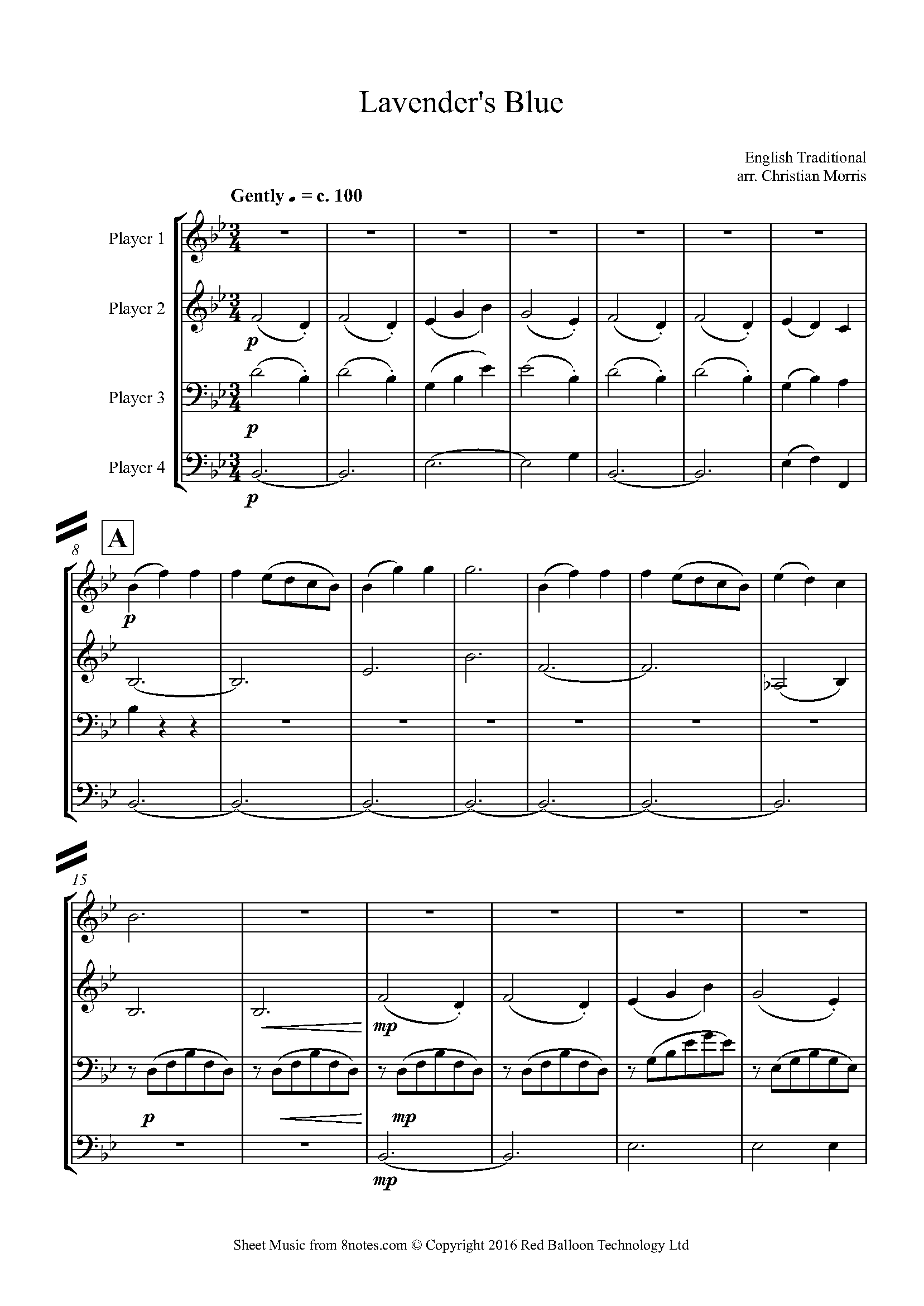 Lavender's Blue Sheet music for Flexible Brass Ensemble - 4 Players ...