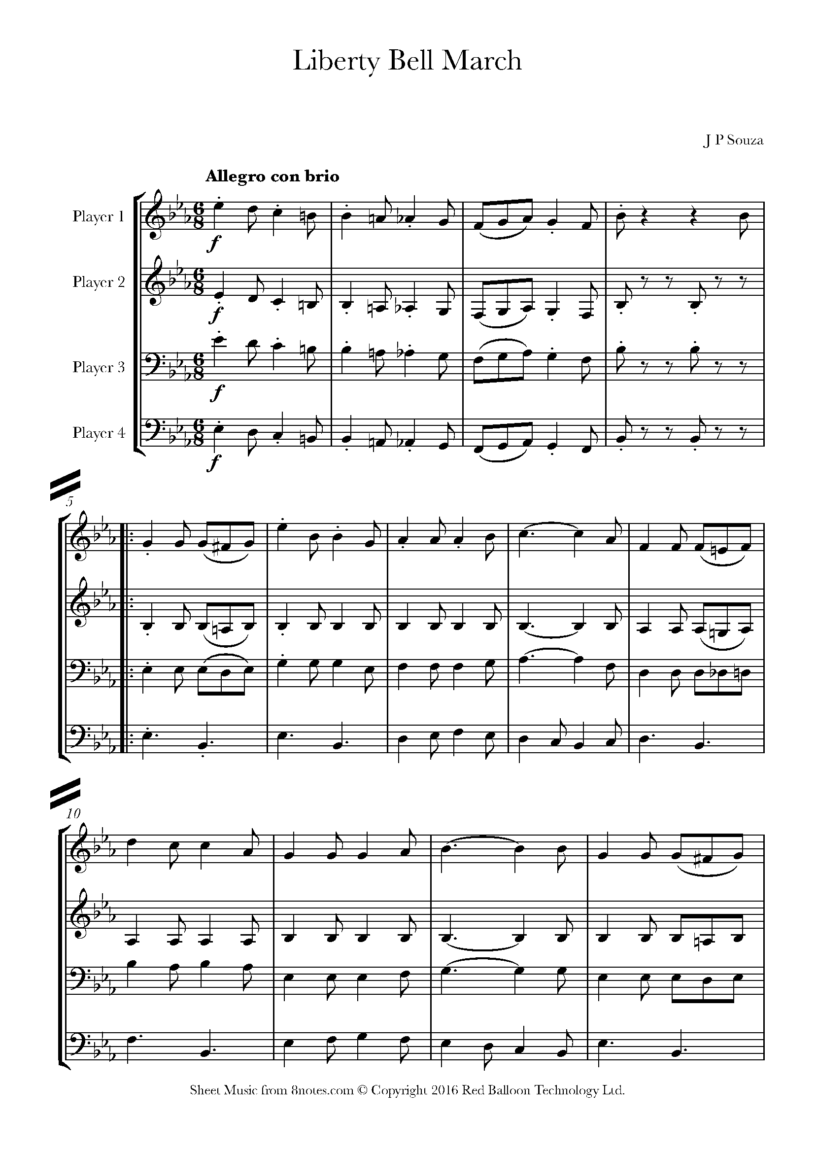 Sousa - Liberty Bell March Sheet music for Flexible Brass Ensemble - 4 ...