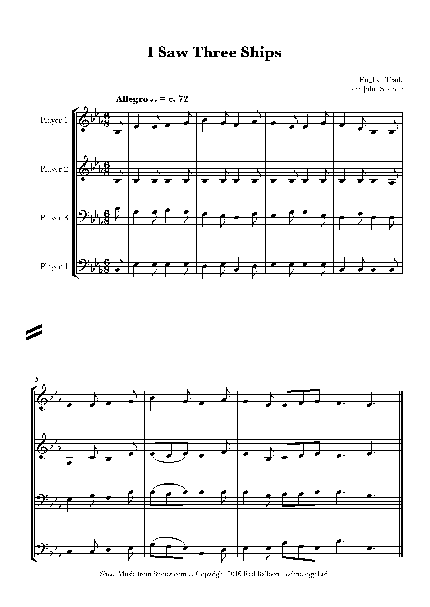I Saw Three Ships Sheet music for Flexible Brass Ensemble - 4 Players ...