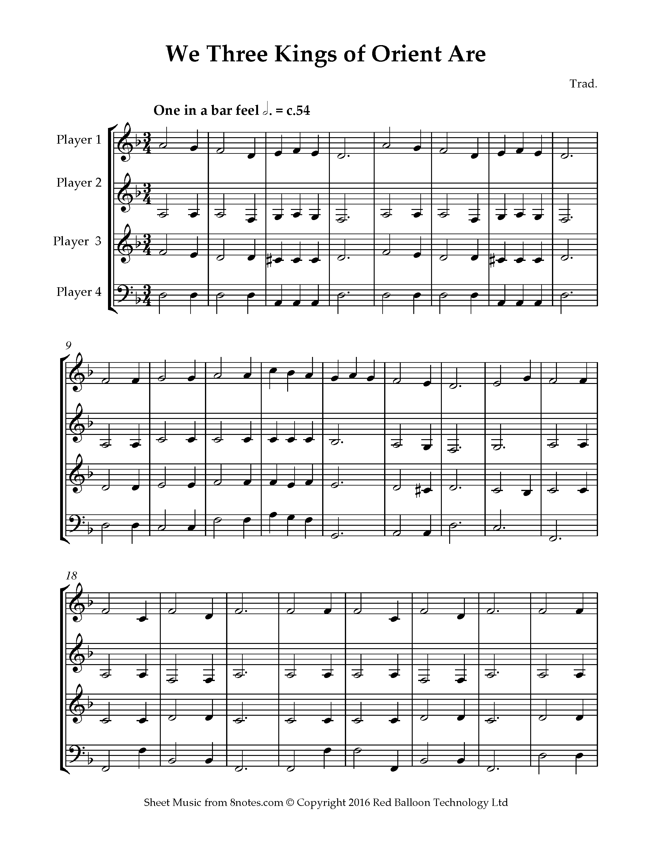 We Three Kings of Orient Are Sheet music for Flexible Brass Ensemble ...