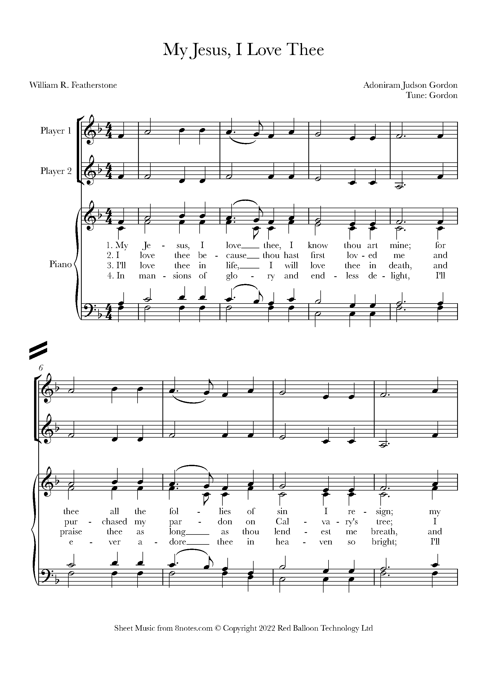 Gordon - My Jesus, I Love Thee Sheet music for Flexible Ensemble and ...