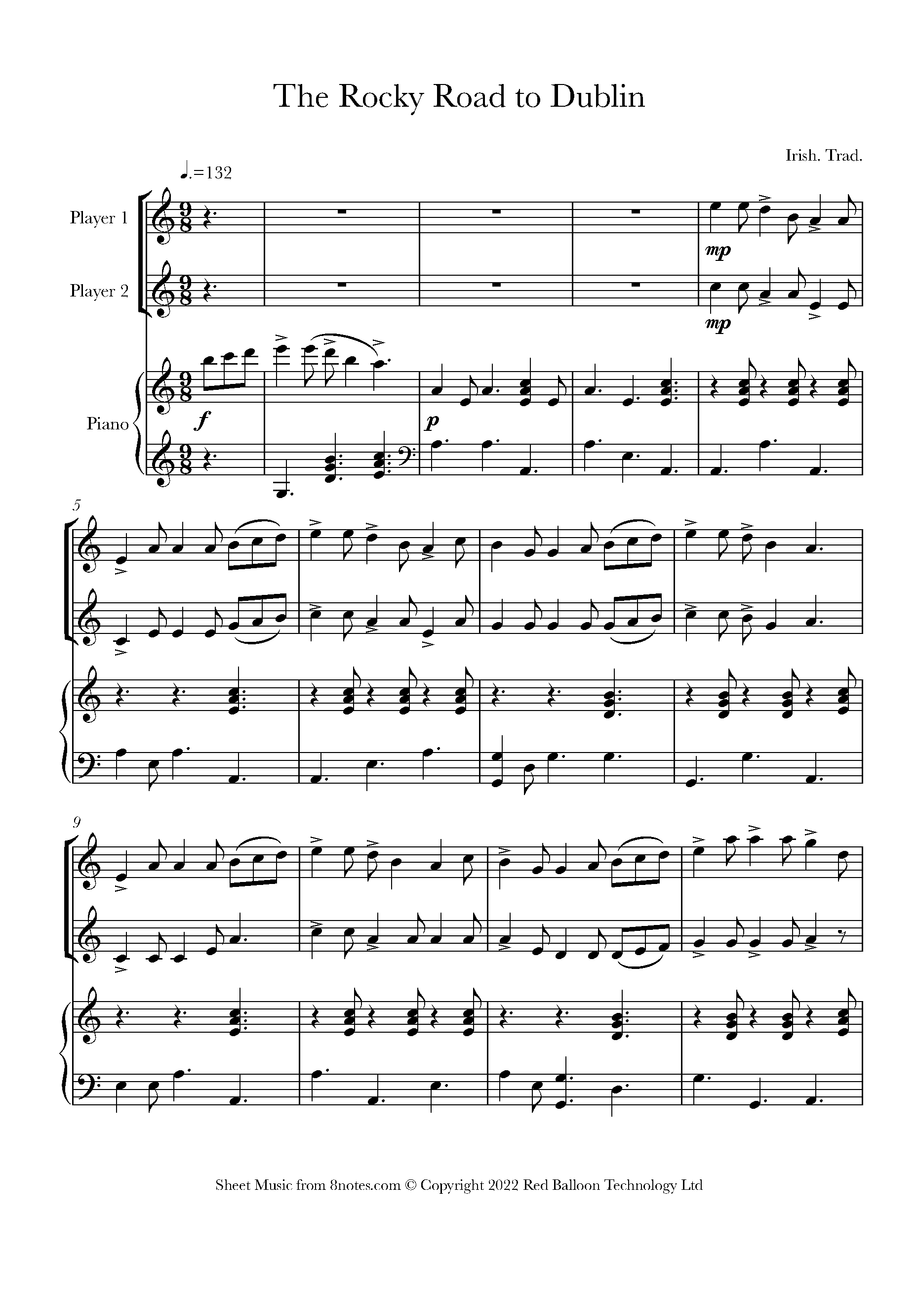 The Rocky Road to Dublin Sheet music for Flexible Ensemble and Piano ...