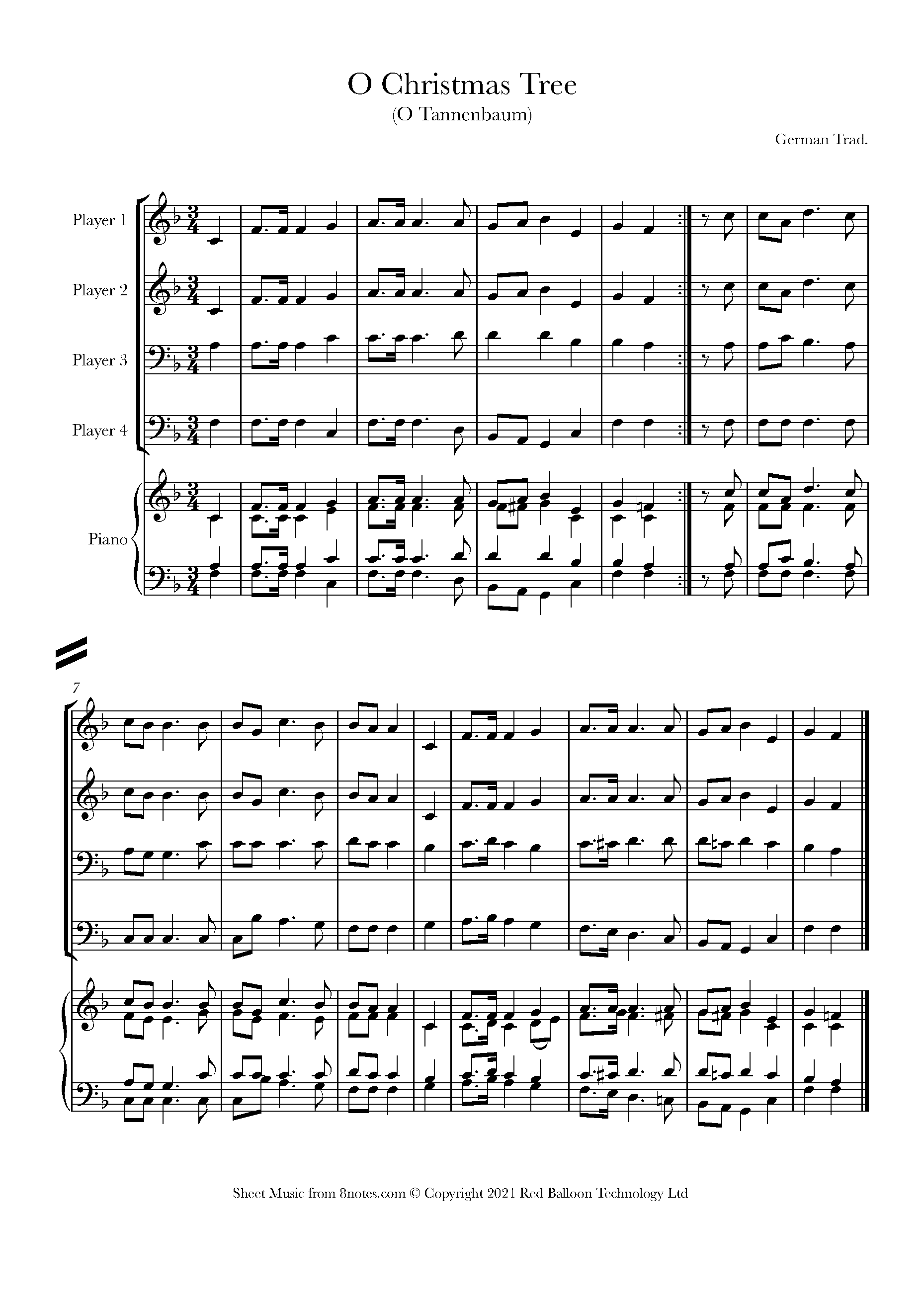 O Christmas Tree (O Tannenbaum) Sheet music for Flexible Ensemble and ...