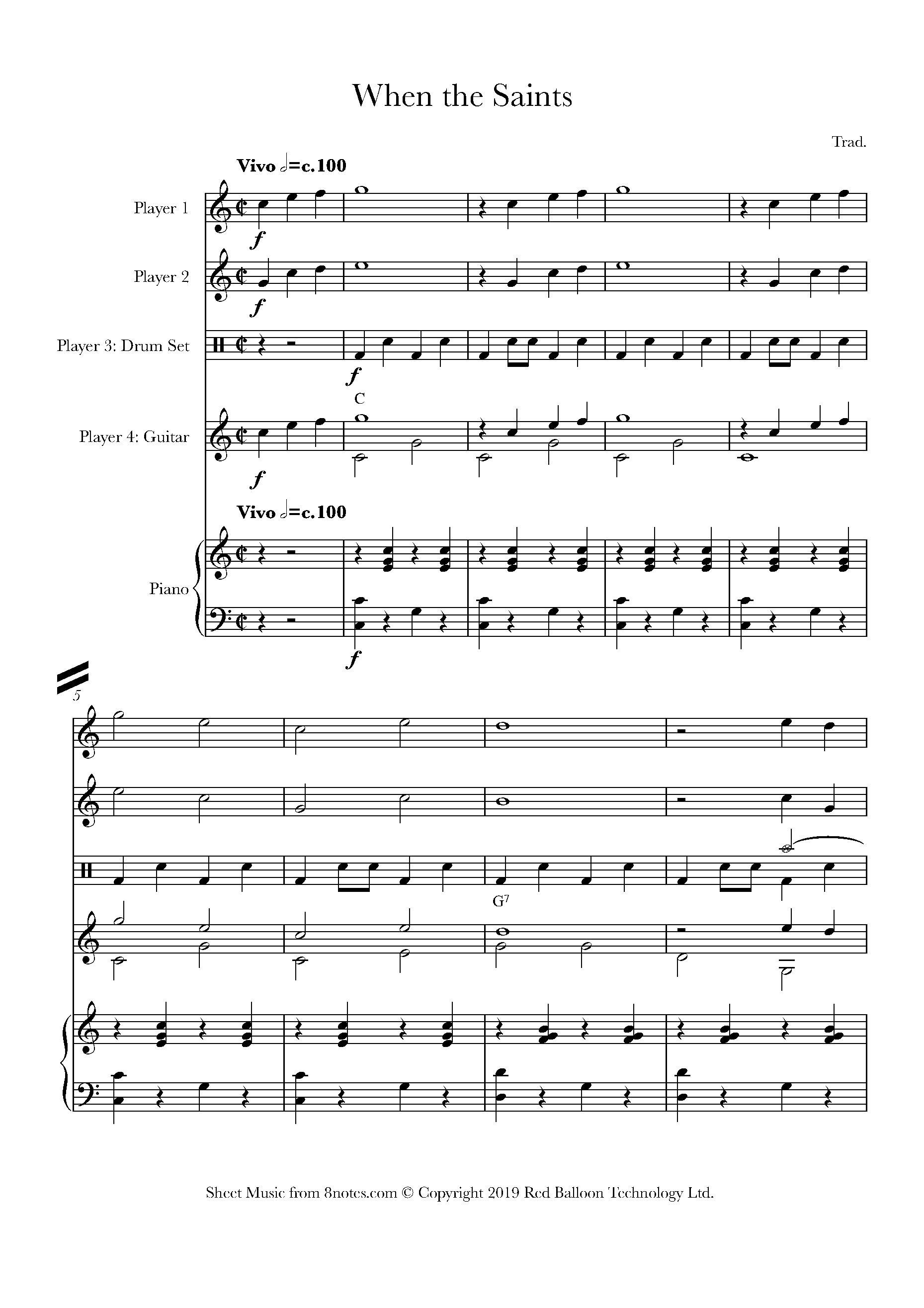 Oh When the Saints Go Marching In Sheet music for Flexible Ensemble and ...