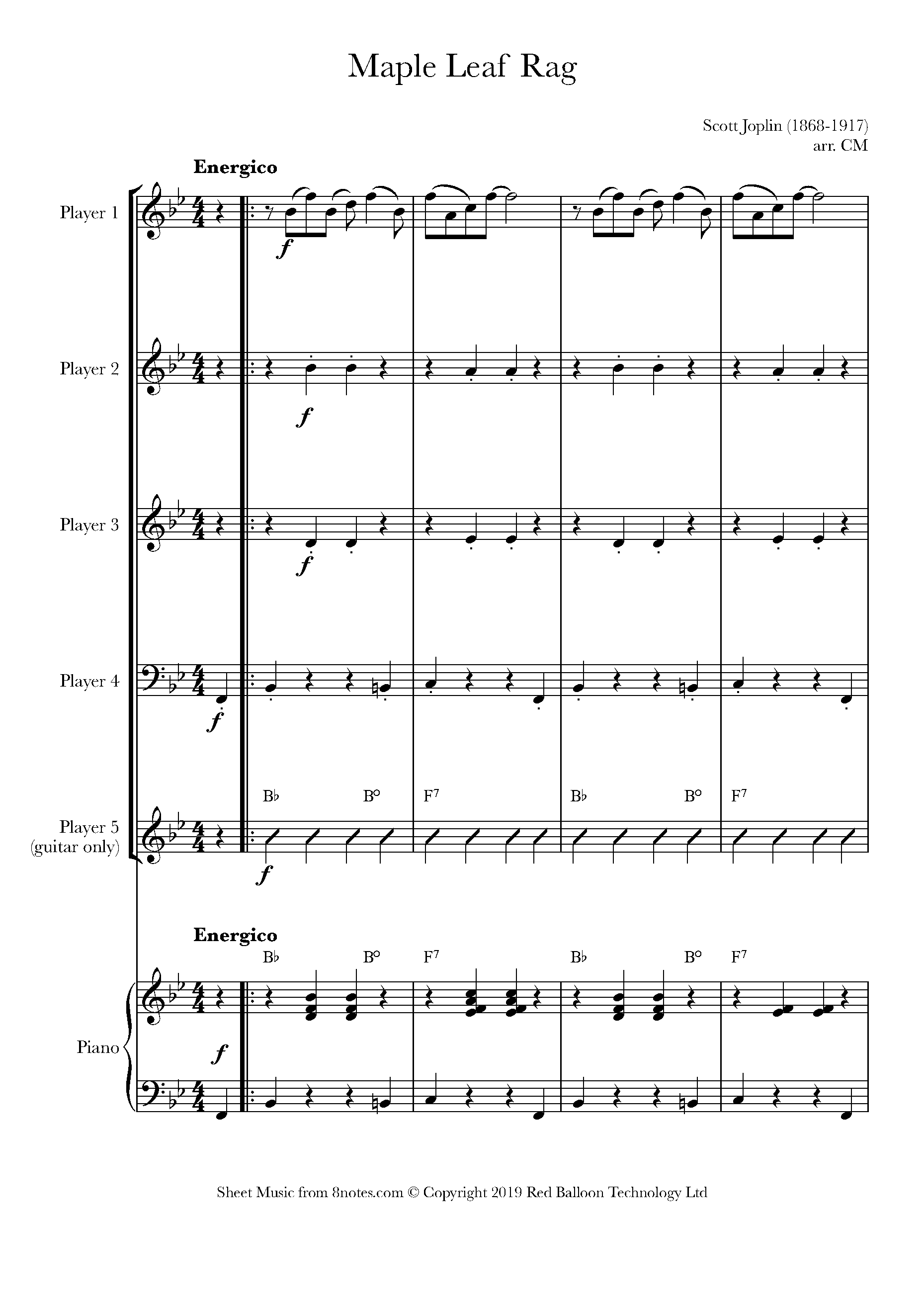 Scott Joplin - Maple Leaf Rag Sheet music for Flexible Ensemble and ...
