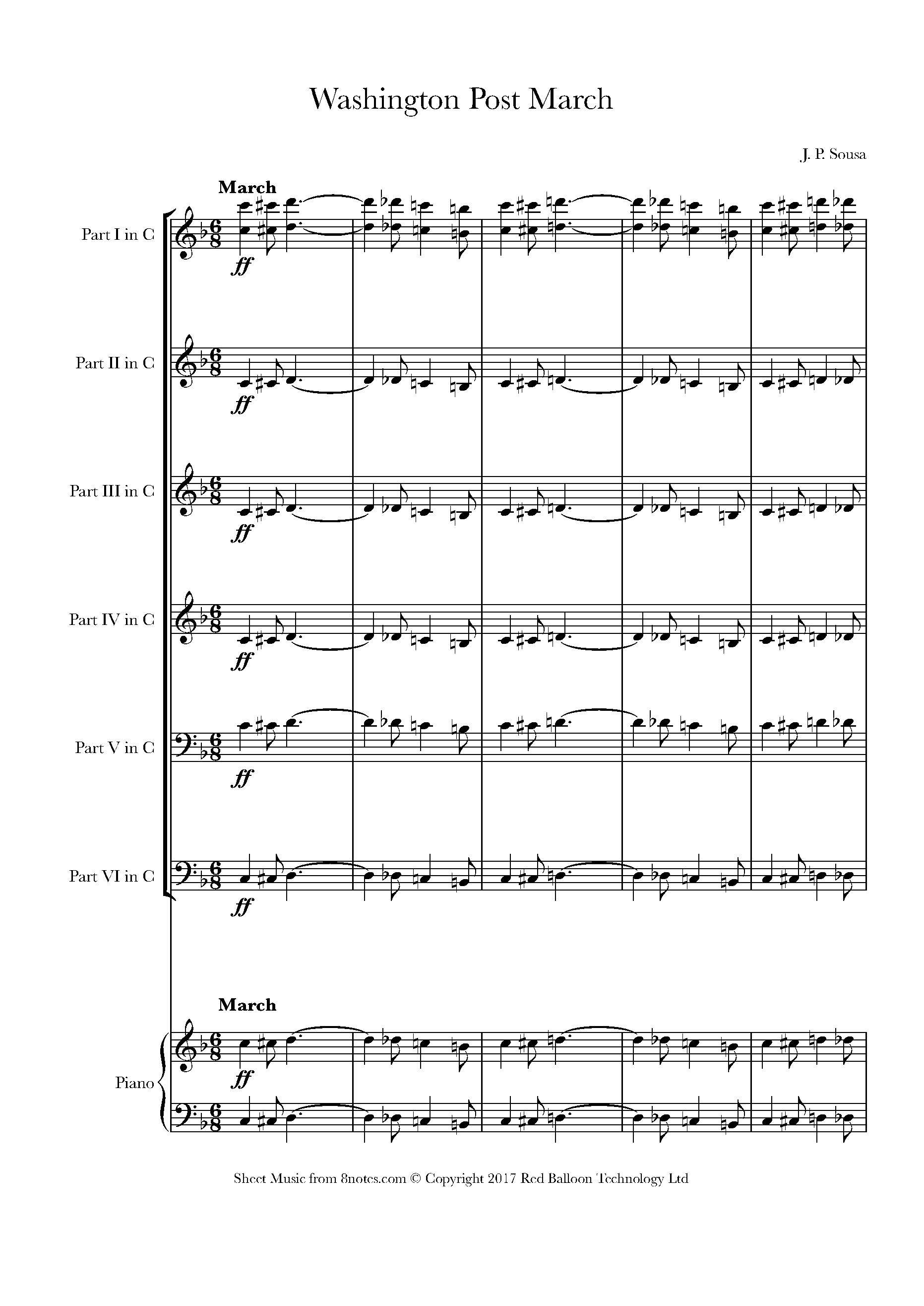 John Philip Sousa - The Washington Post March Sheet music for Flexible ...