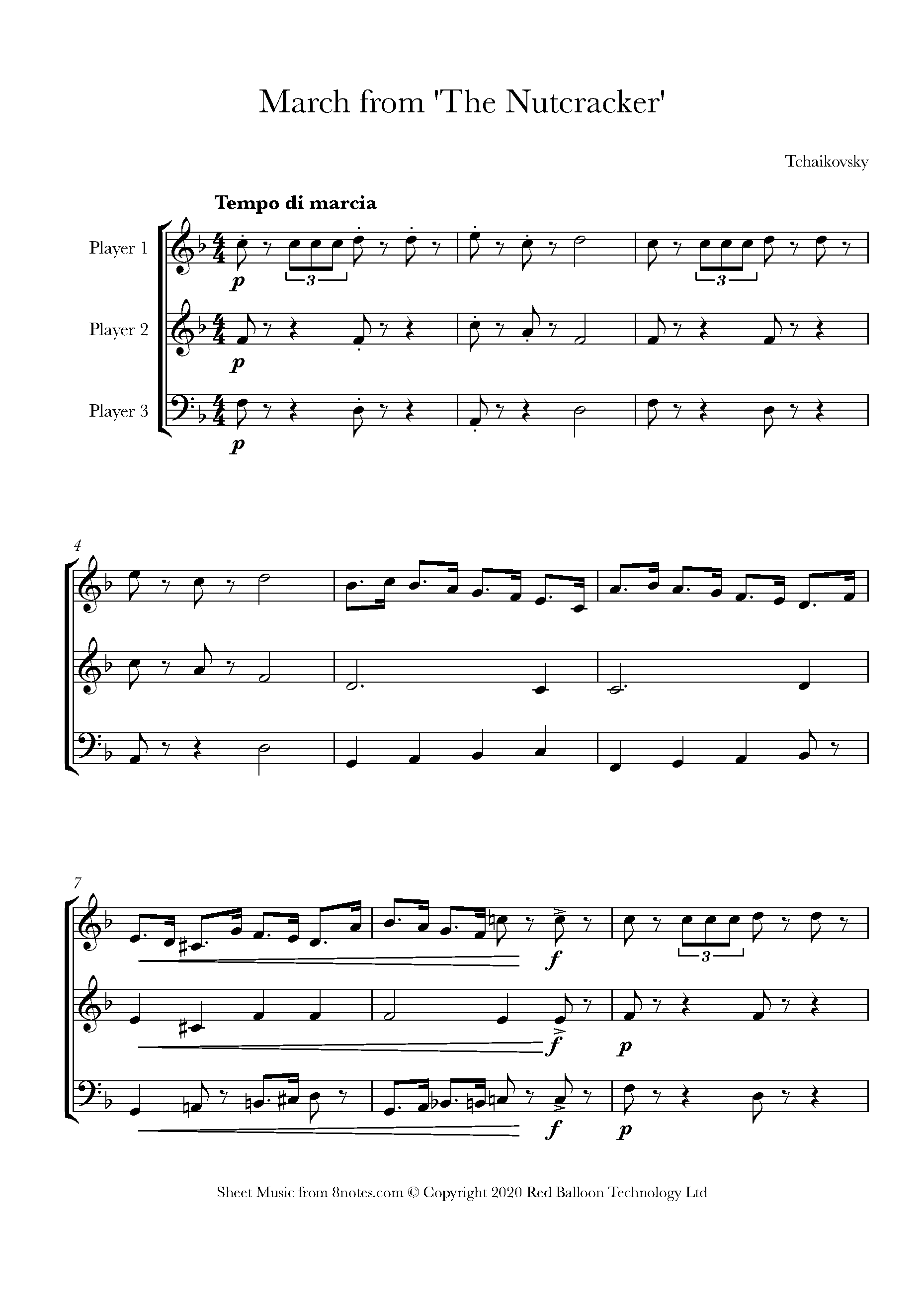 Tchaikovsky - March from The Nutcracker Sheet music for Flexible Mixed ...
