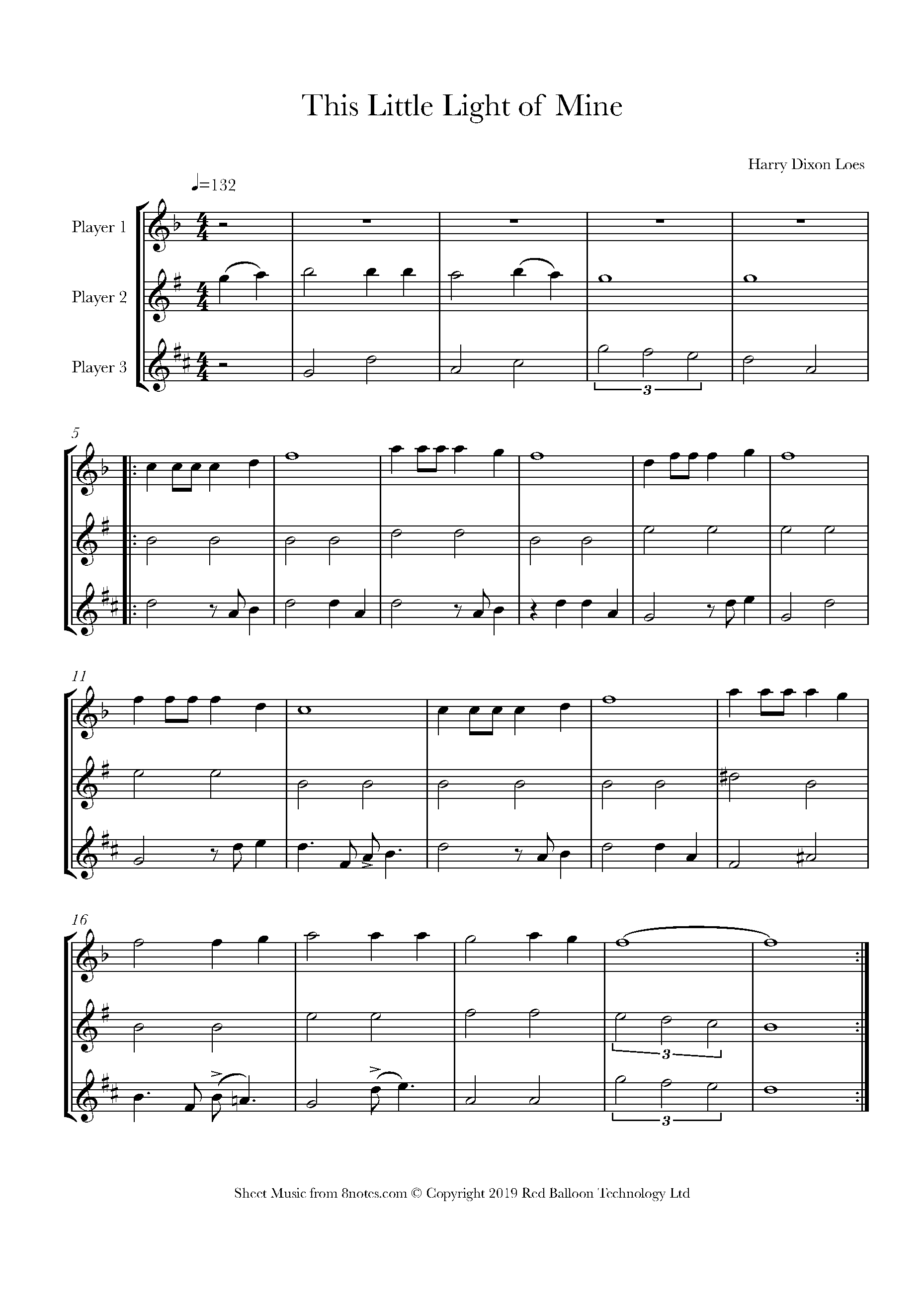 Harry Dixon Loes - This Little Light of Mine Sheet music for Flexible ...