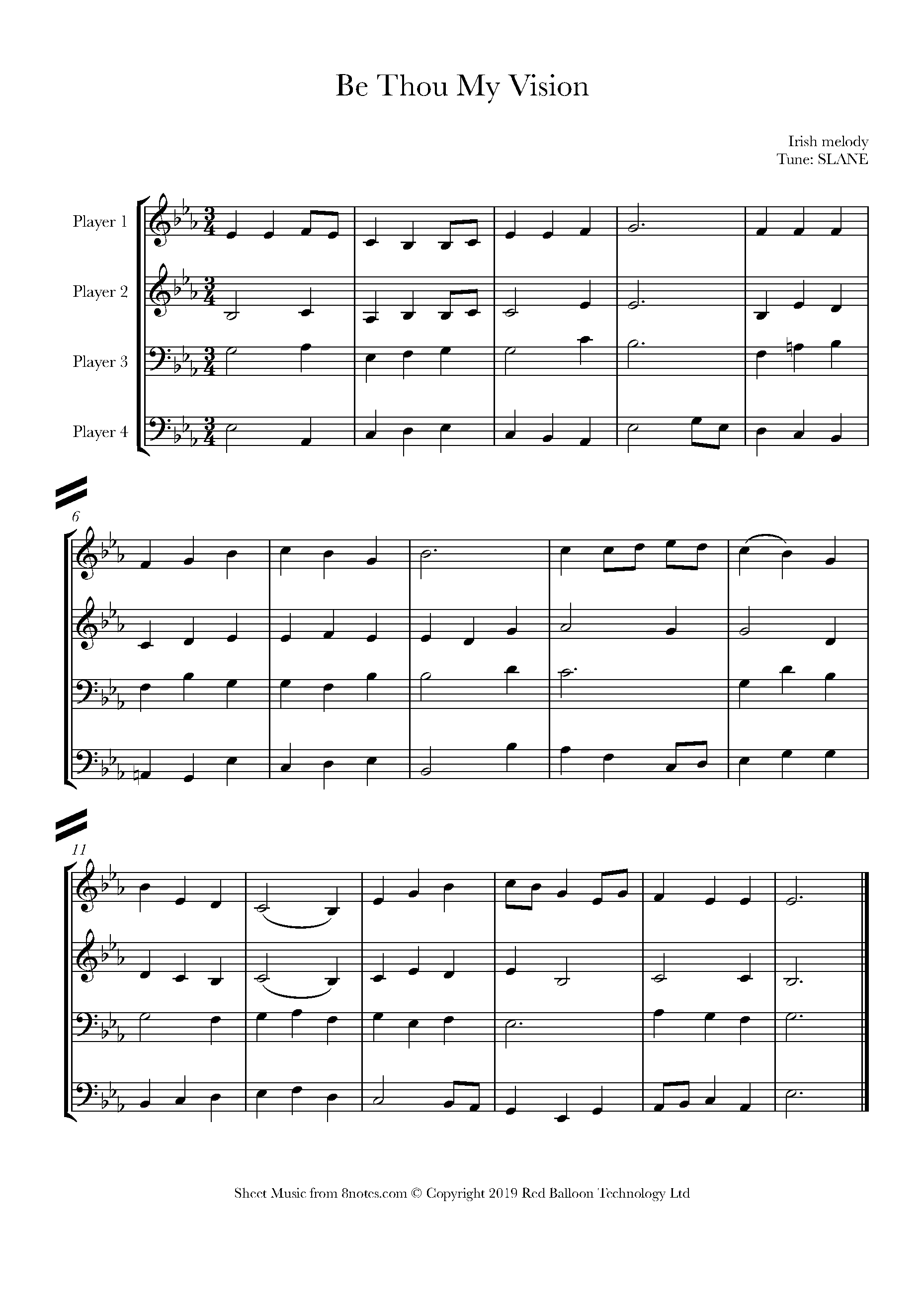 Be Thou My Vision Sheet music for Flexible Mixed Ensemble - 4 Players ...