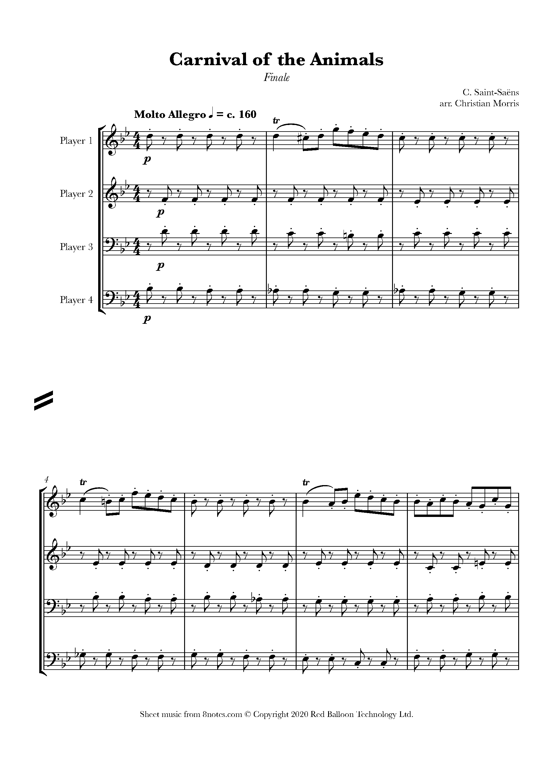 Saint-Saëns - Carnival of the Animals - Finale Sheet music for ...