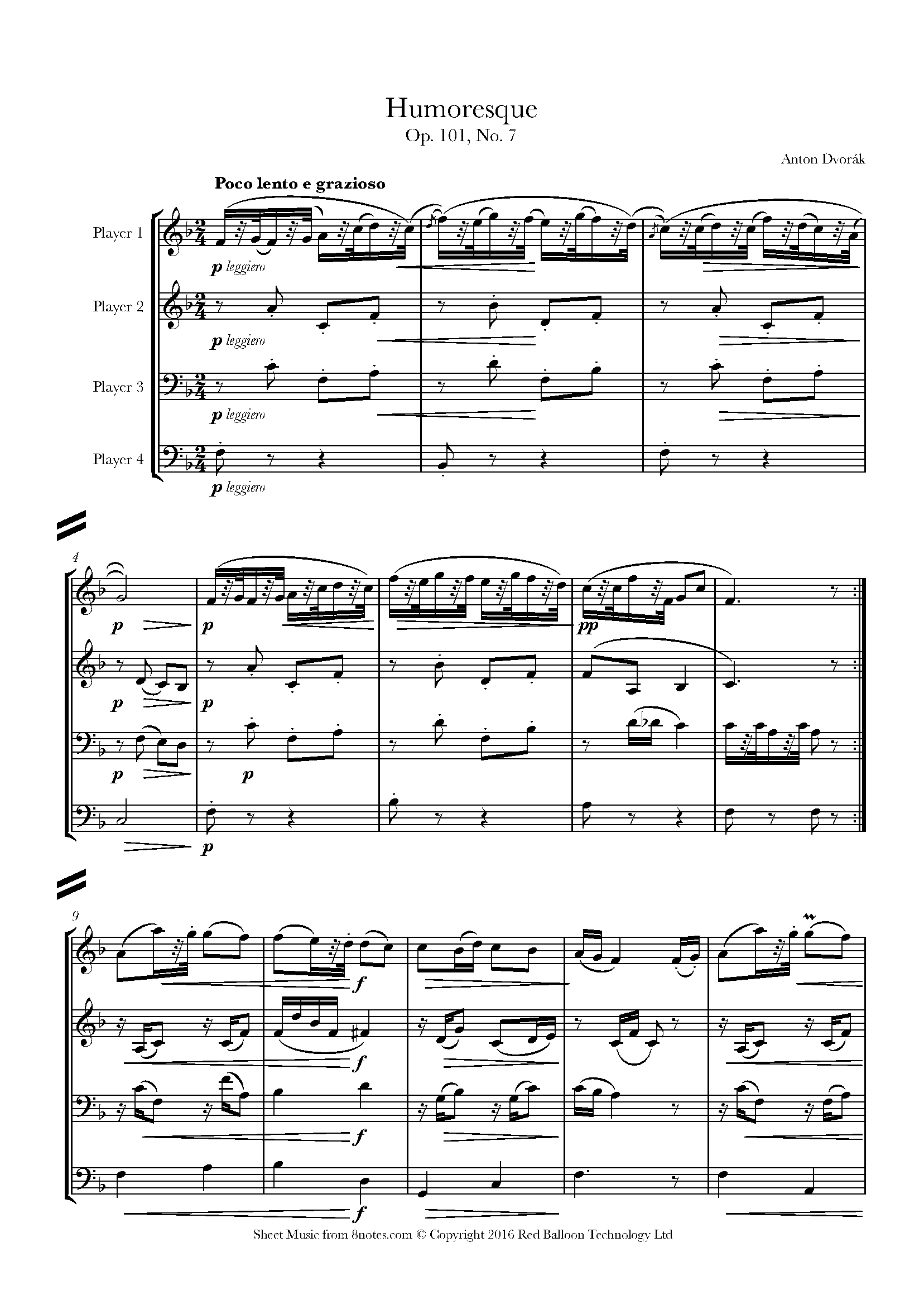 Dvořák - Humoresque Op. 101, No. 7 Sheet music for Flexible Mixed ...