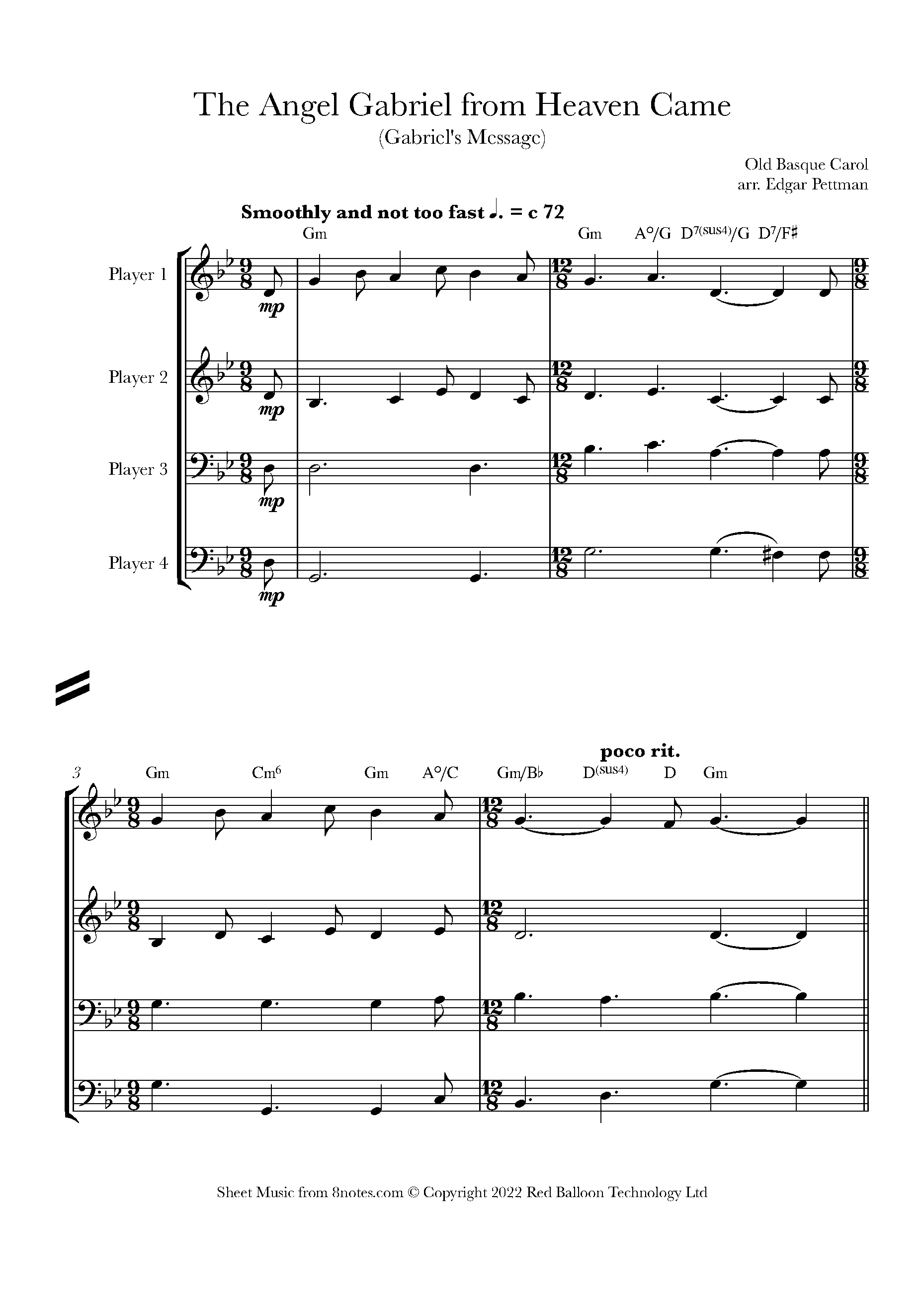 The Angel Gabriel from Heaven Came (Gabriel's Message) (trad. Basque ...