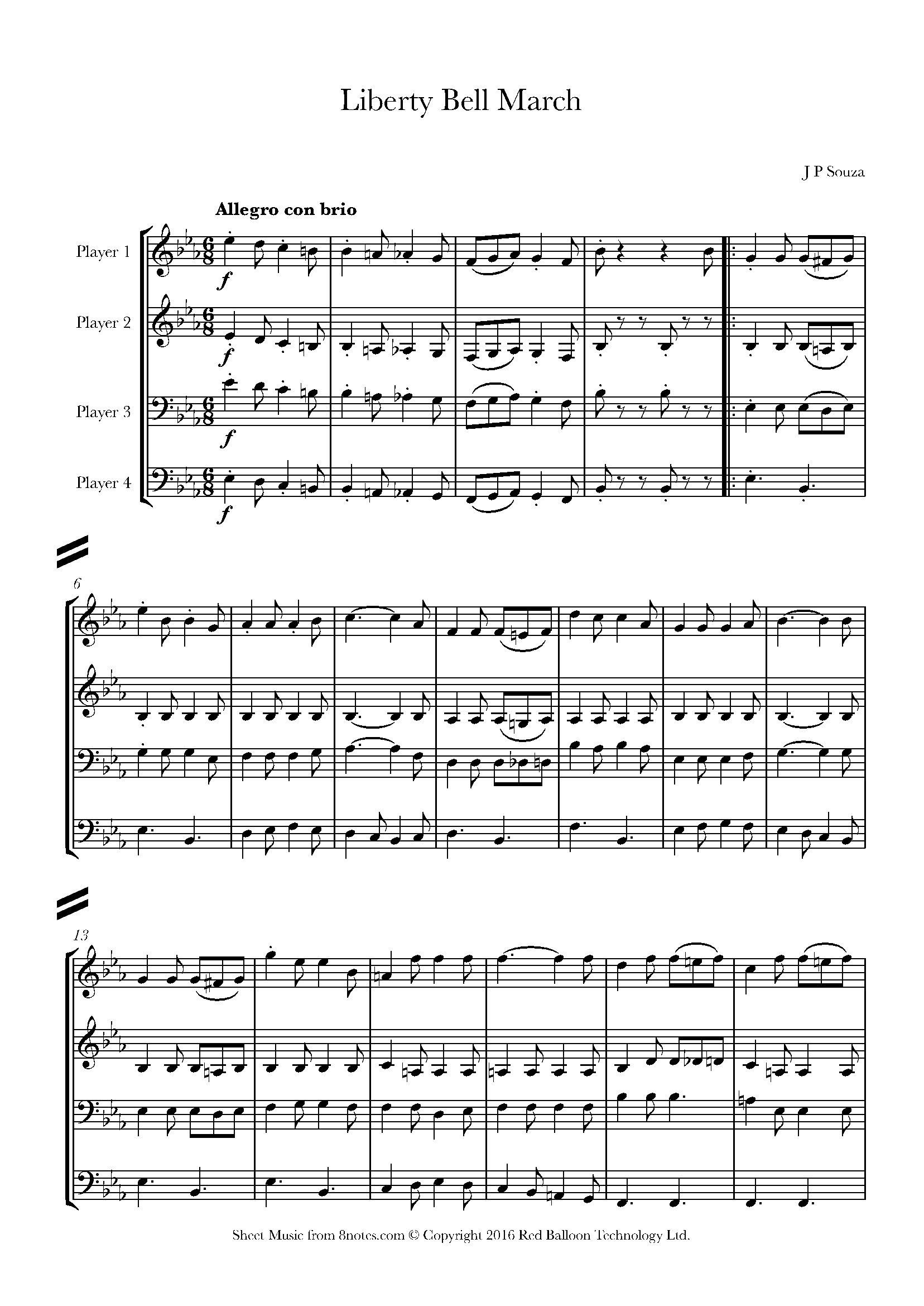 Sousa - Liberty Bell March Sheet music for Flexible Mixed Ensemble - 4 ...