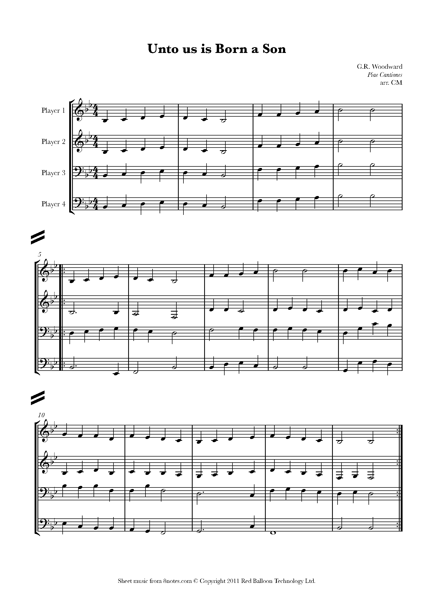 Unto us is Born a Son Sheet music for Flexible Mixed Ensemble - 4 ...