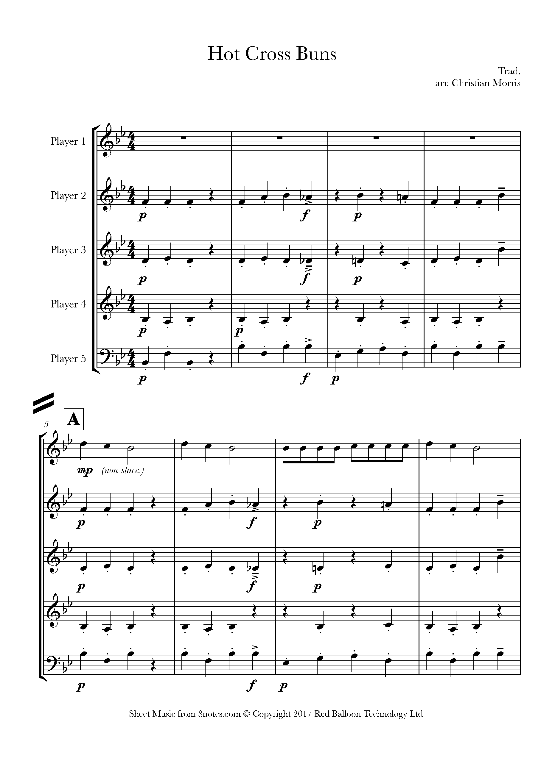 Hot Cross Buns (Variations On) Sheet music for Flexible Mixed Ensemble ...