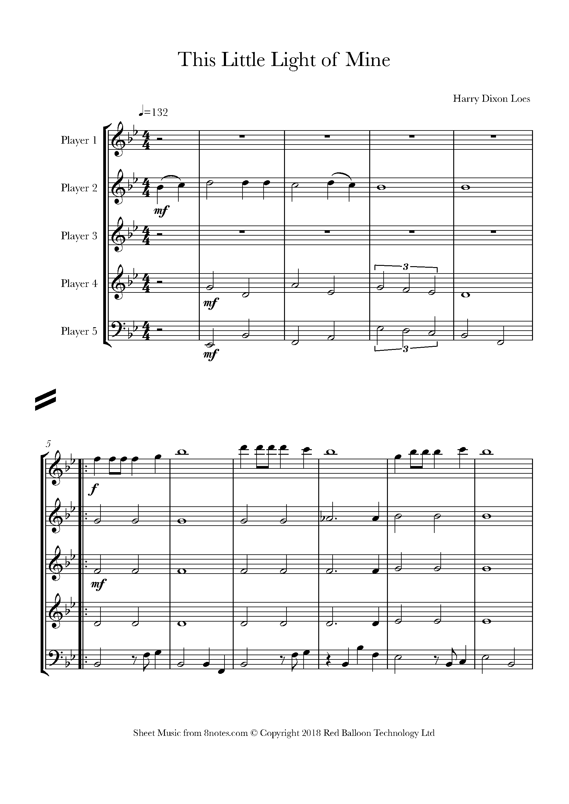 Harry Dixon Loes - This Little Light of Mine Sheet music for Flexible ...