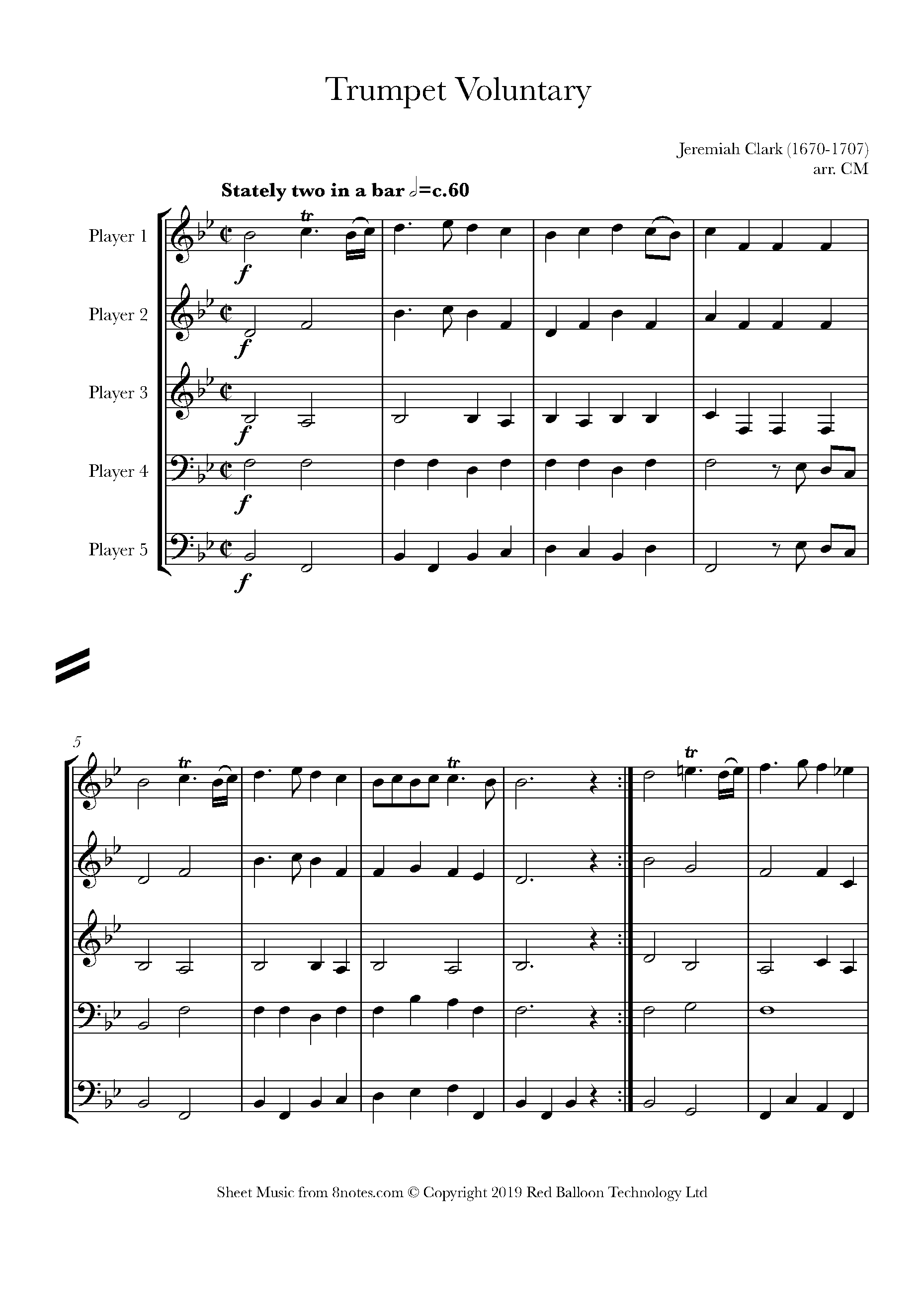Clarke - Trumpet Voluntary Sheet music for Flexible Mixed Ensemble - 5 ...