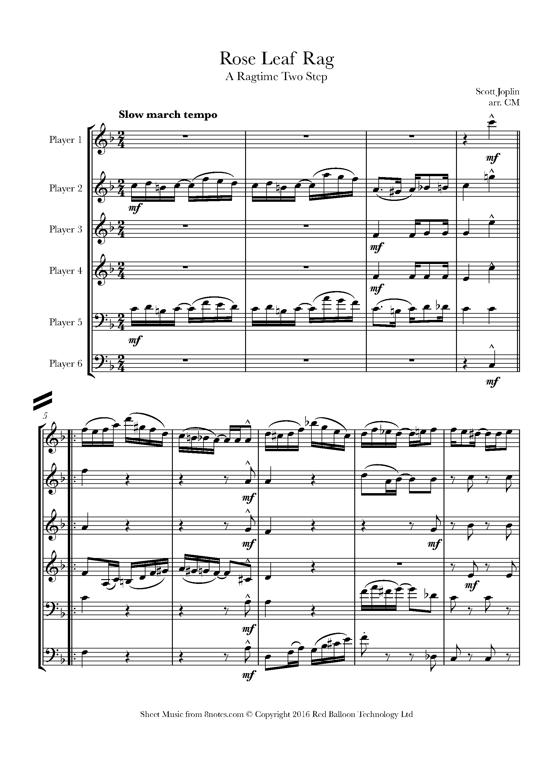 Scott Joplin - Rose Leaf Rag Sheet music for Flexible Mixed Ensemble ...