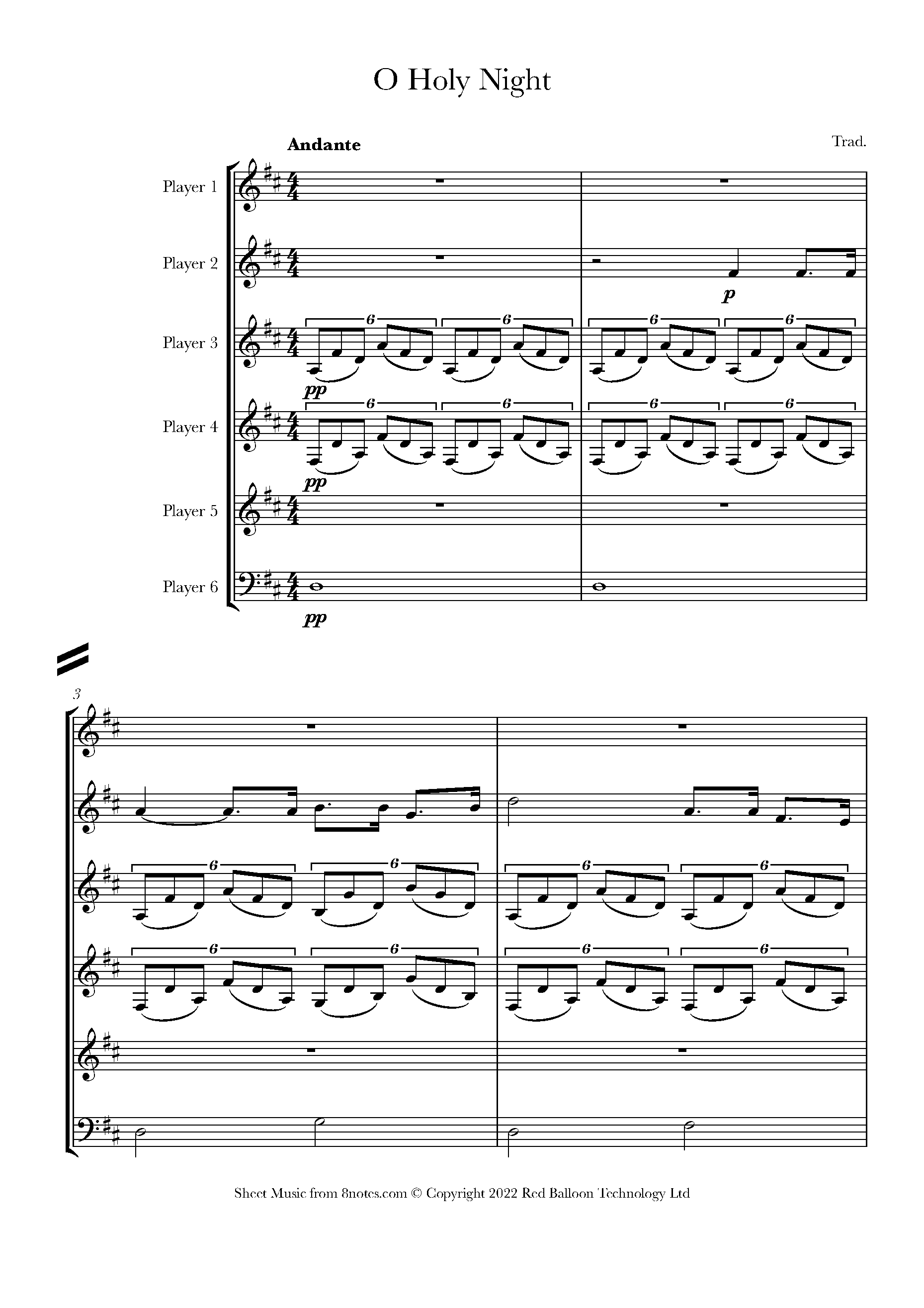 O Holy Night Sheet music for Flexible String Ensemble - 6 Players ...