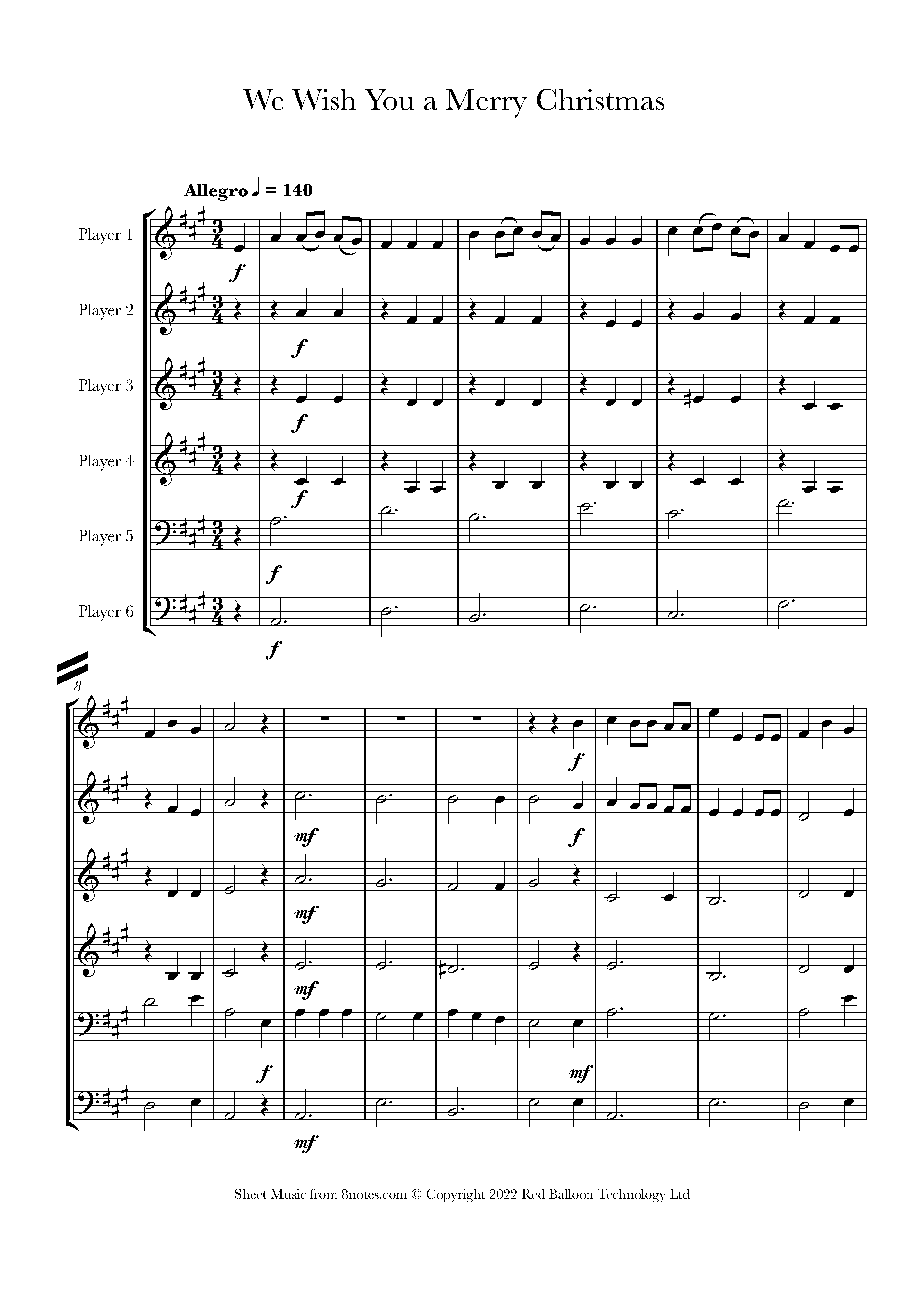 We Wish you a Merry Christmas Sheet music for Flexible String Ensemble ...