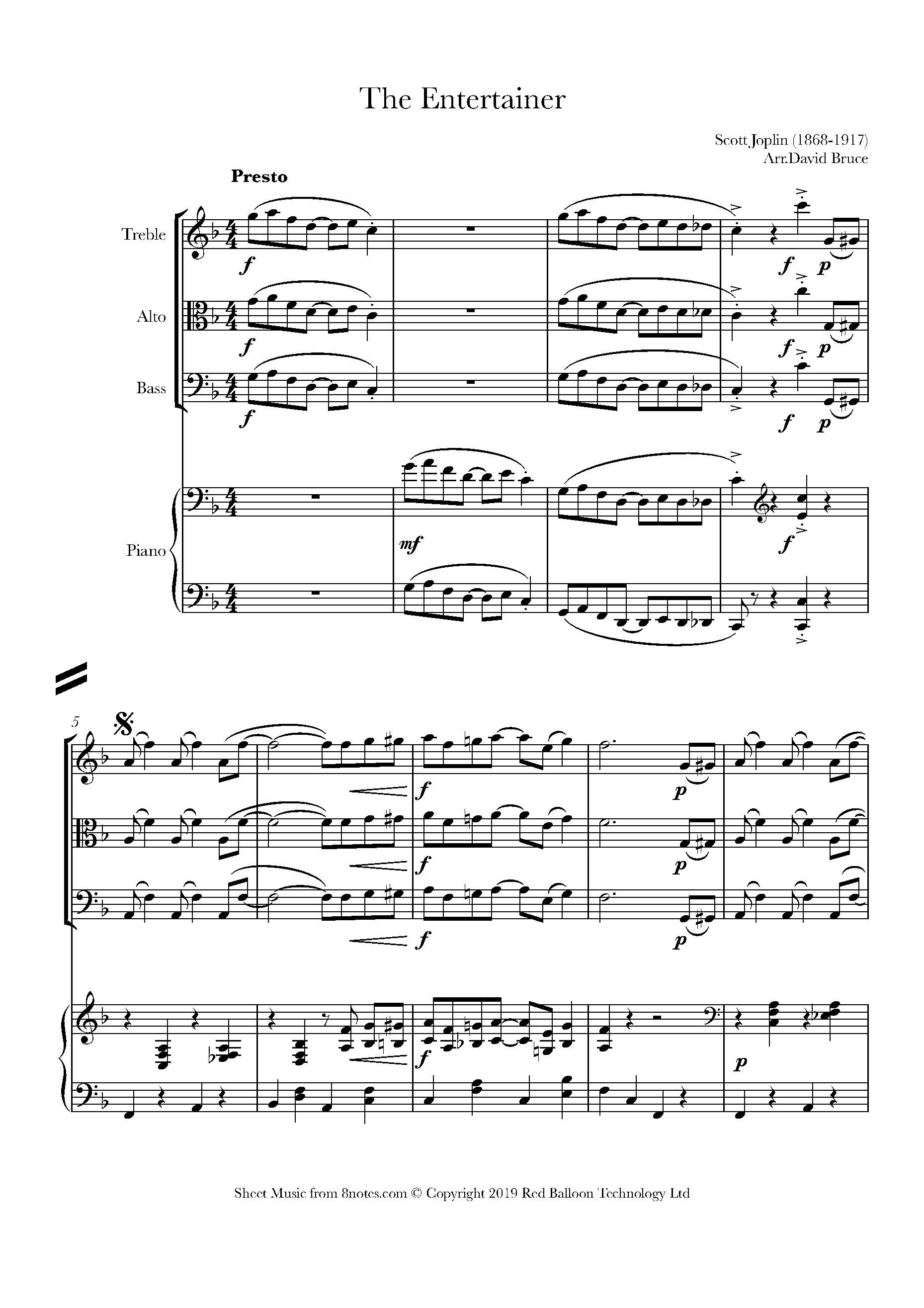 Scott Joplin - The Entertainer Sheet music for Flexible Unison - 8notes.com