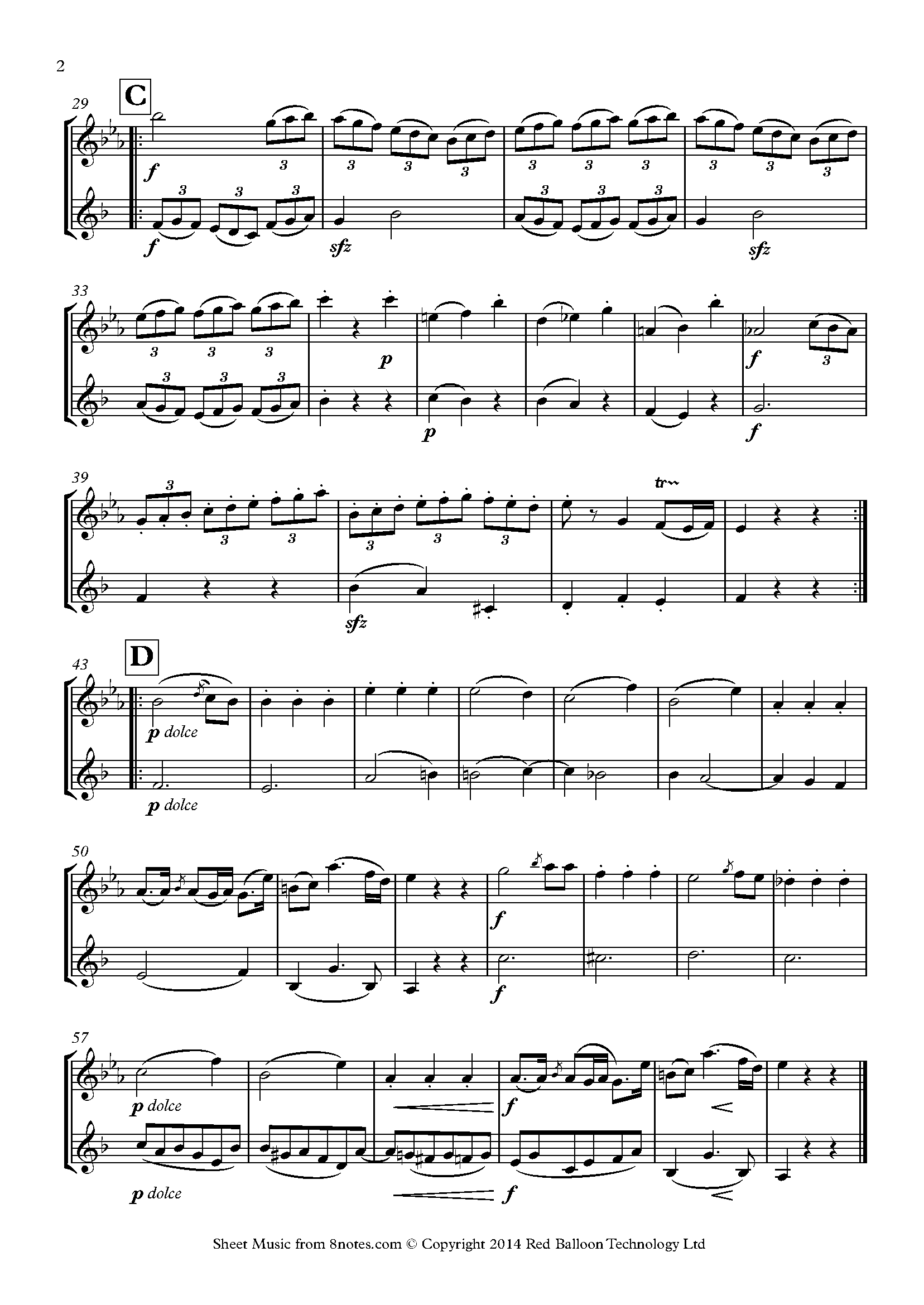 Haydn - Three Duets - Menuetto 2 Sheet music for Flute-Clarinet Duet ...