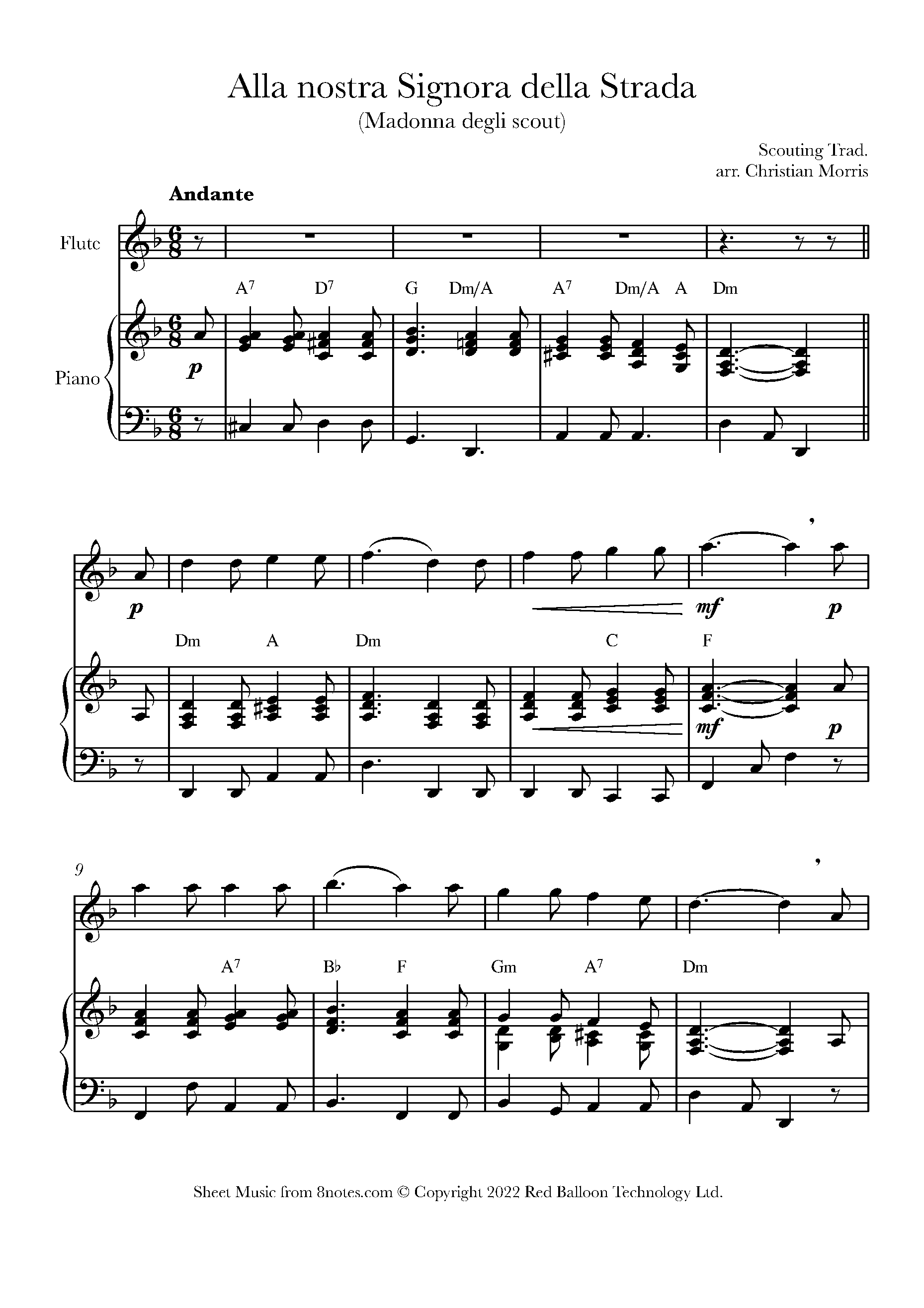 Alla nostra Signora della Strada (Madonna degli scout) Sheet music for ...