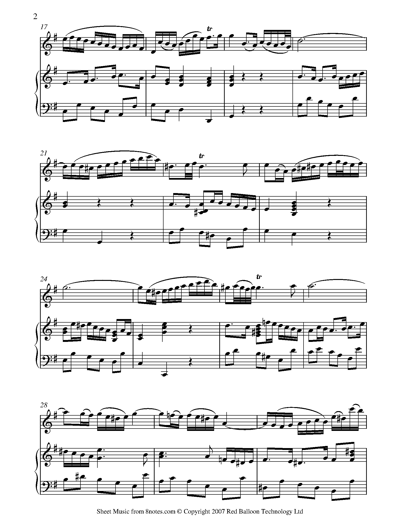 Bach - Sonata for Flute BWV 1034 3rd mvt Sheet music for Flute - 8notes.com