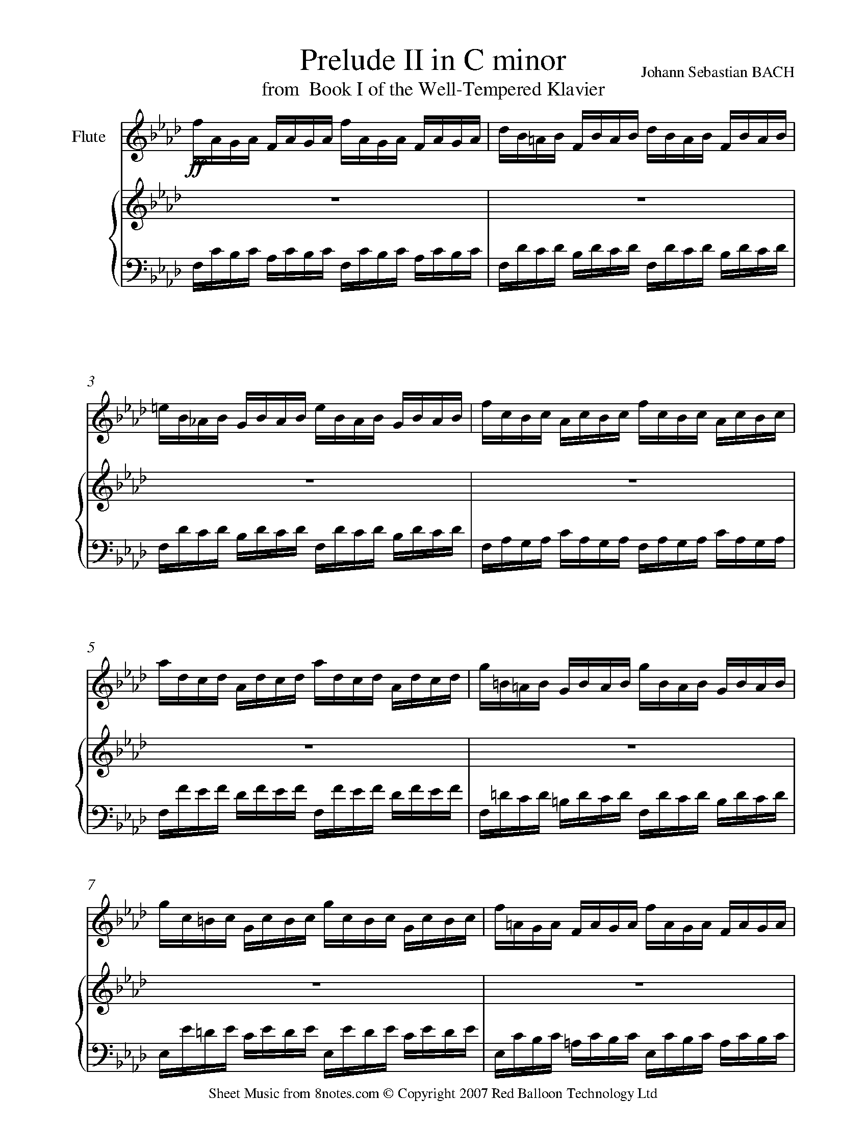 Bach - Prelude No.2 In C minor from Well-tempered Klavier Sheet music ...