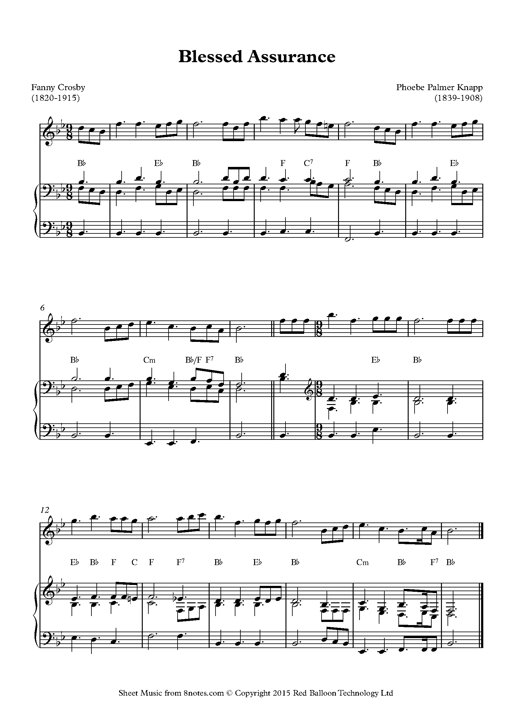 Knapp Blessed Assurance Sheet Music For Flute