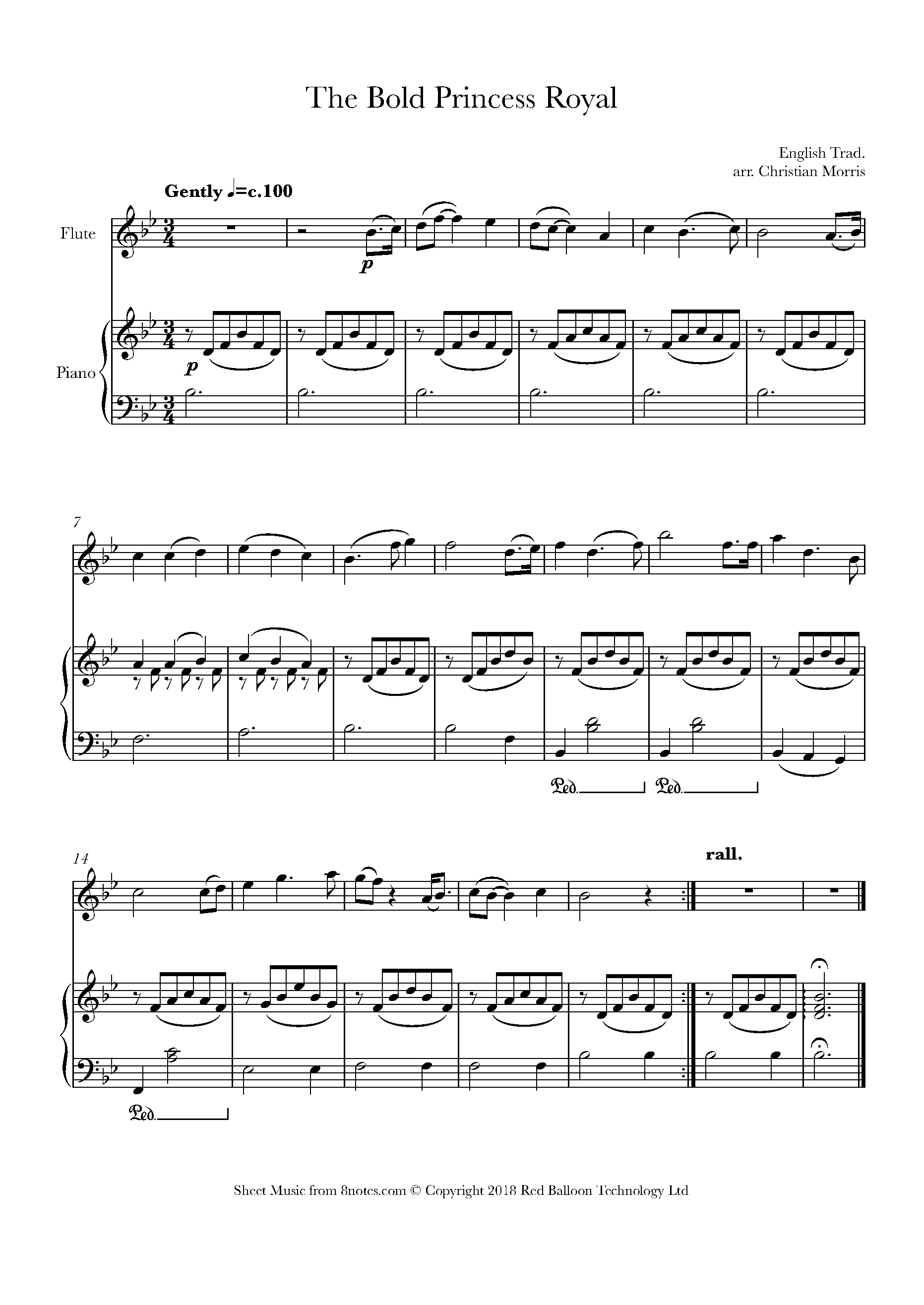 The Bold Princess Royal Sheet music for Flute - 8notes.com