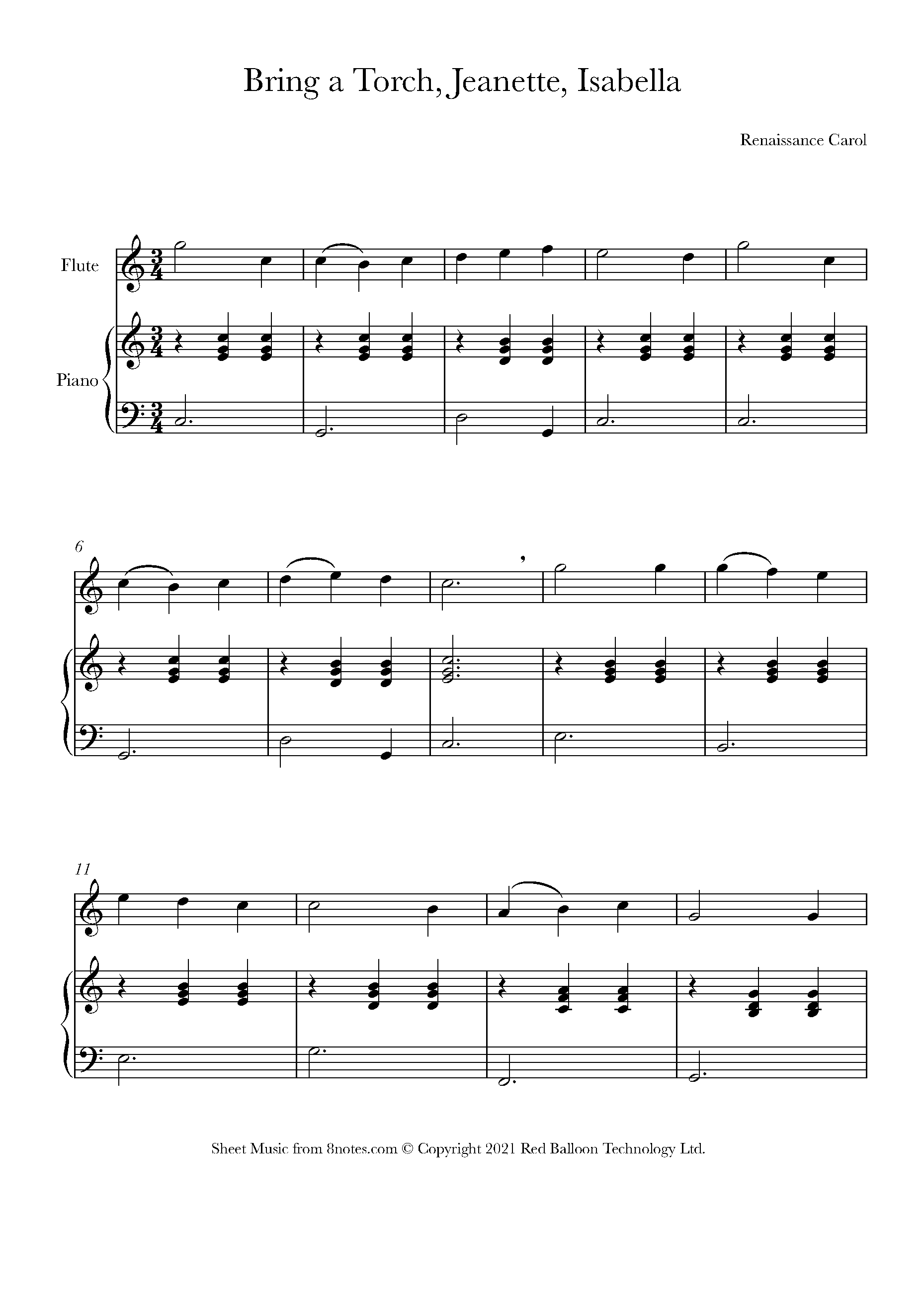 Bring a Torch, Jeanette, Isabella (Un flambeau, Jeannette, Isabelle ...