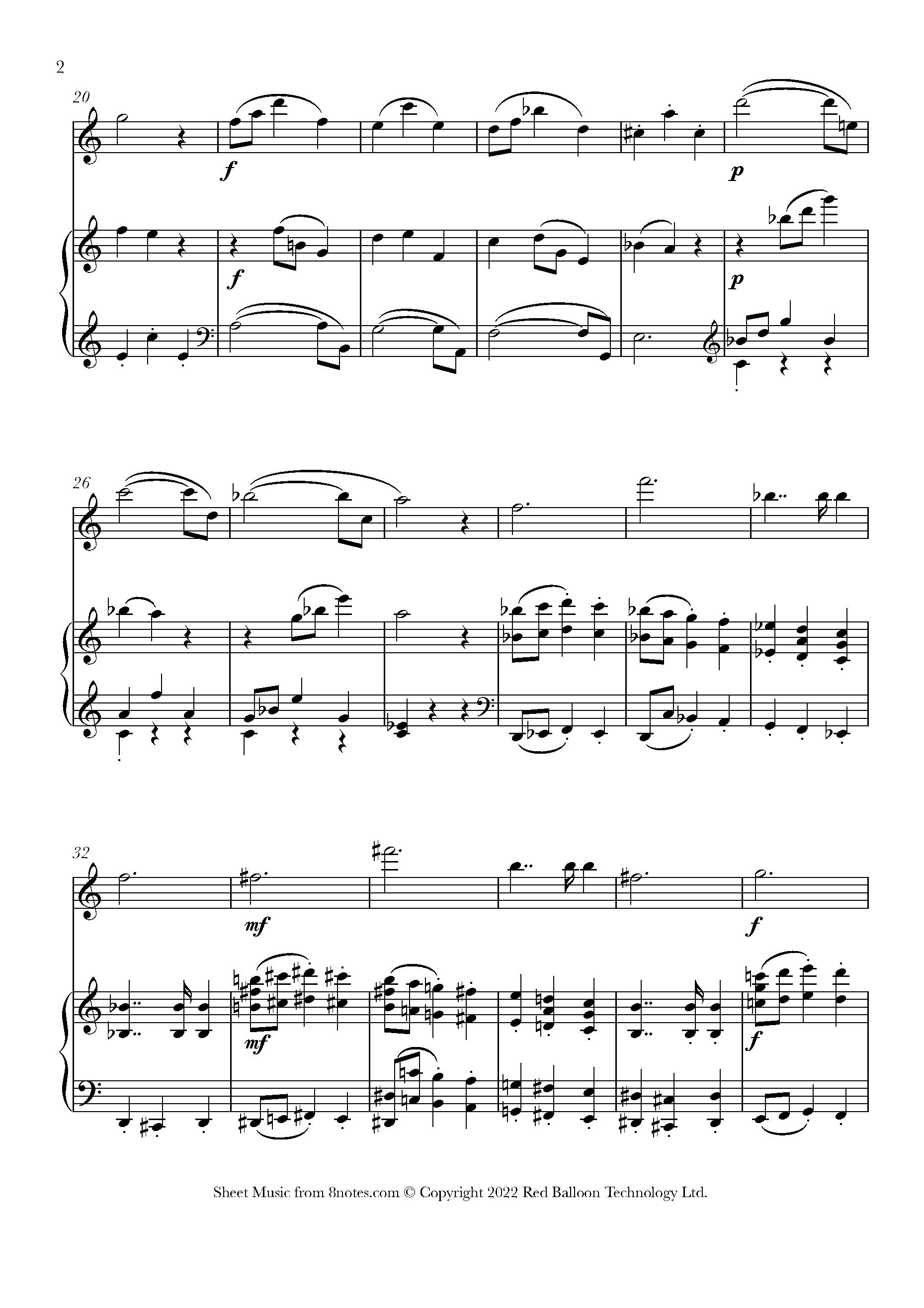 Bruckner - Symphony No.7 Scherzo Sheet music for Flute - 8notes.com