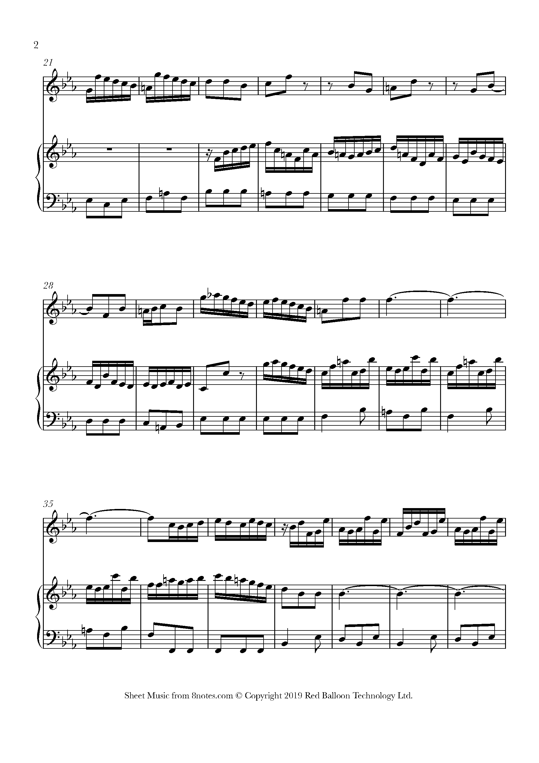 Bach - Flute Sonata in Eb Major, BWV 1031, Third Movement Sheet music ...