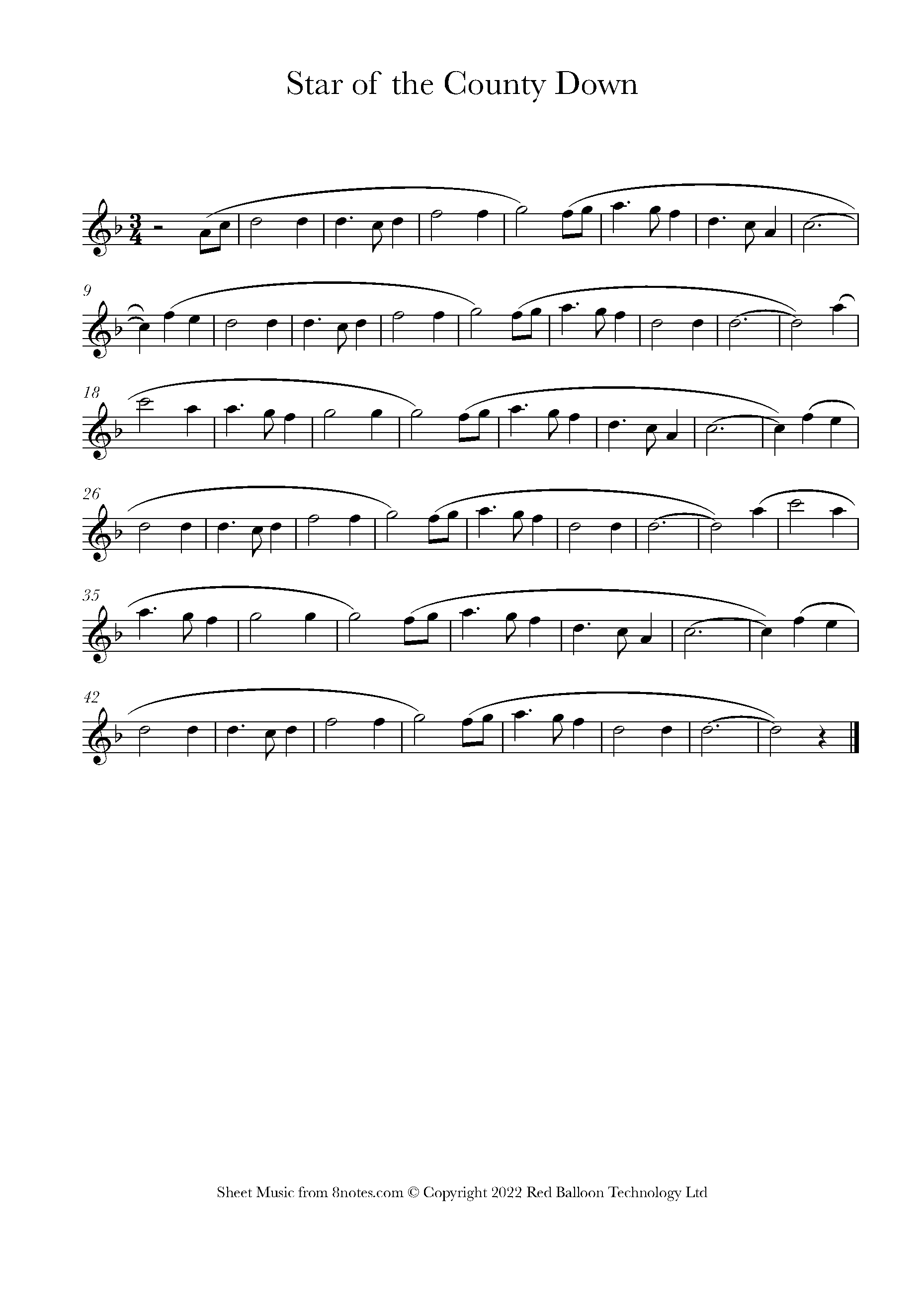 Star of the County Down Sheet music for Flute - 8notes.com