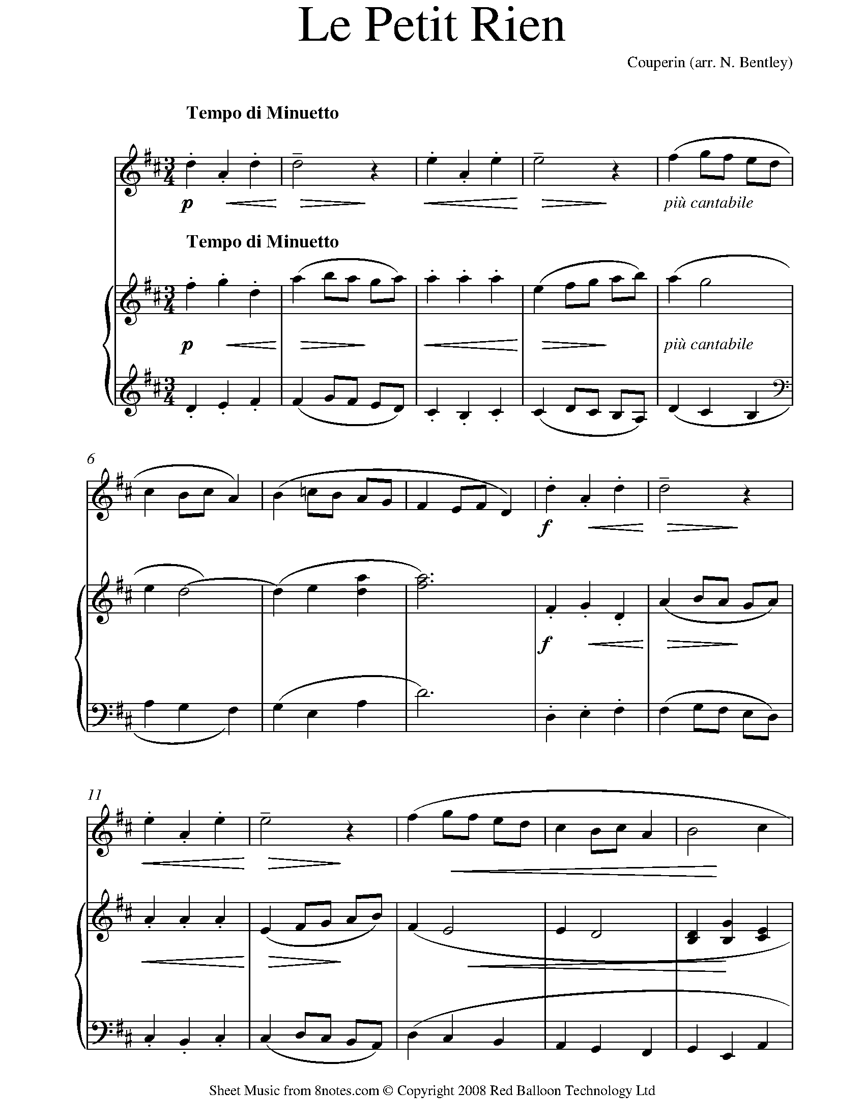 Couperin - Le Petit Rien Sheet music for Flute - 8notes.com