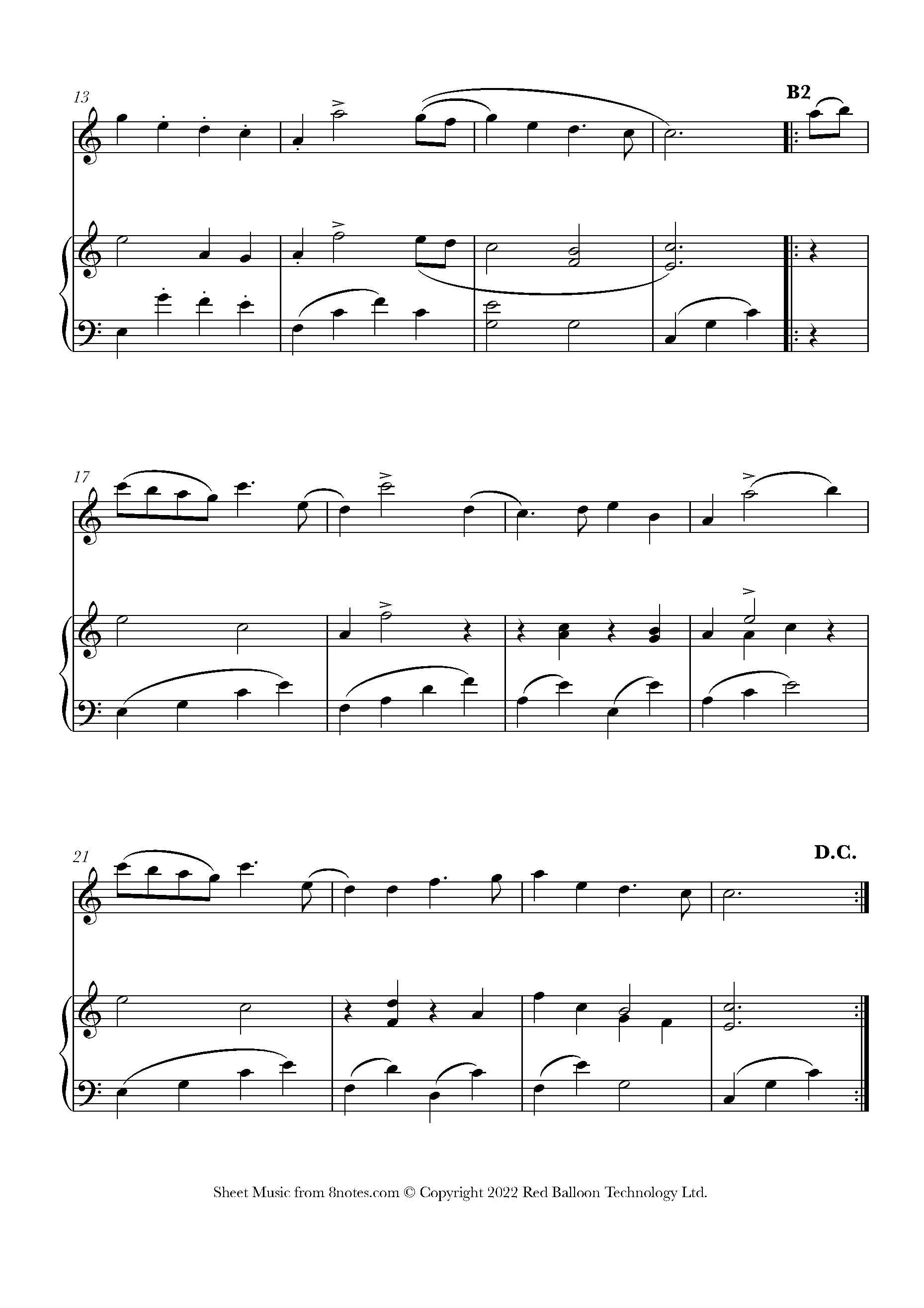 Newcastle from John Playford's 'Dancing Master' Sheet music for Flute ...