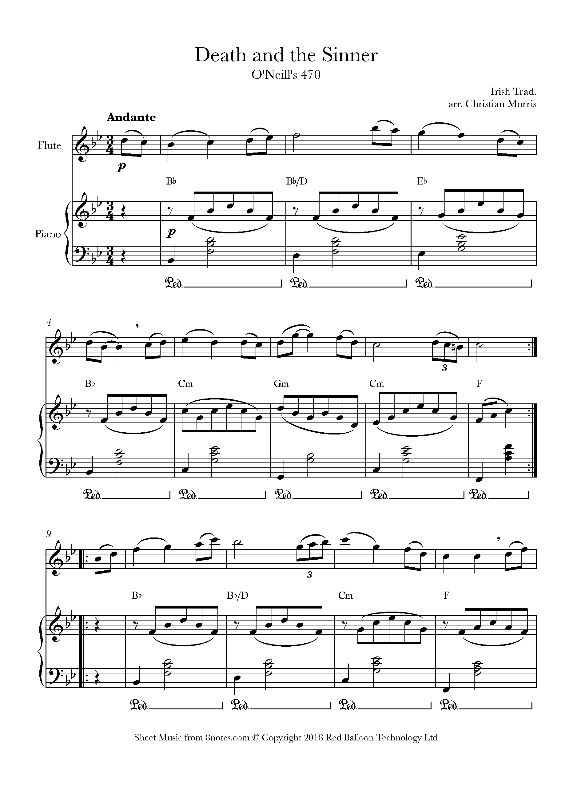 Death and the Sinner (Irish Trad) Sheet music for Flute - 8notes.com