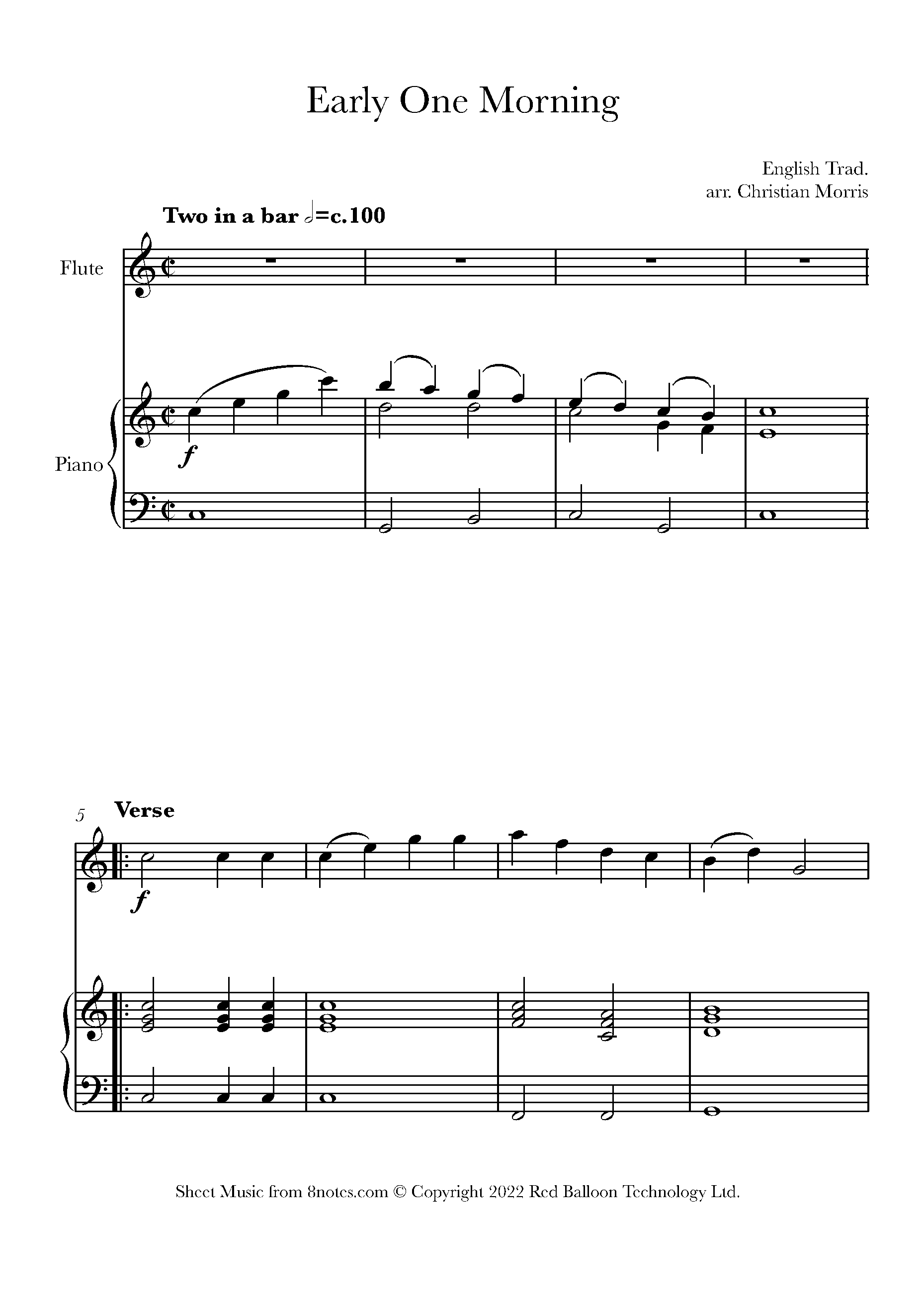 Early One Morning Sheet music for Flute - 8notes.com