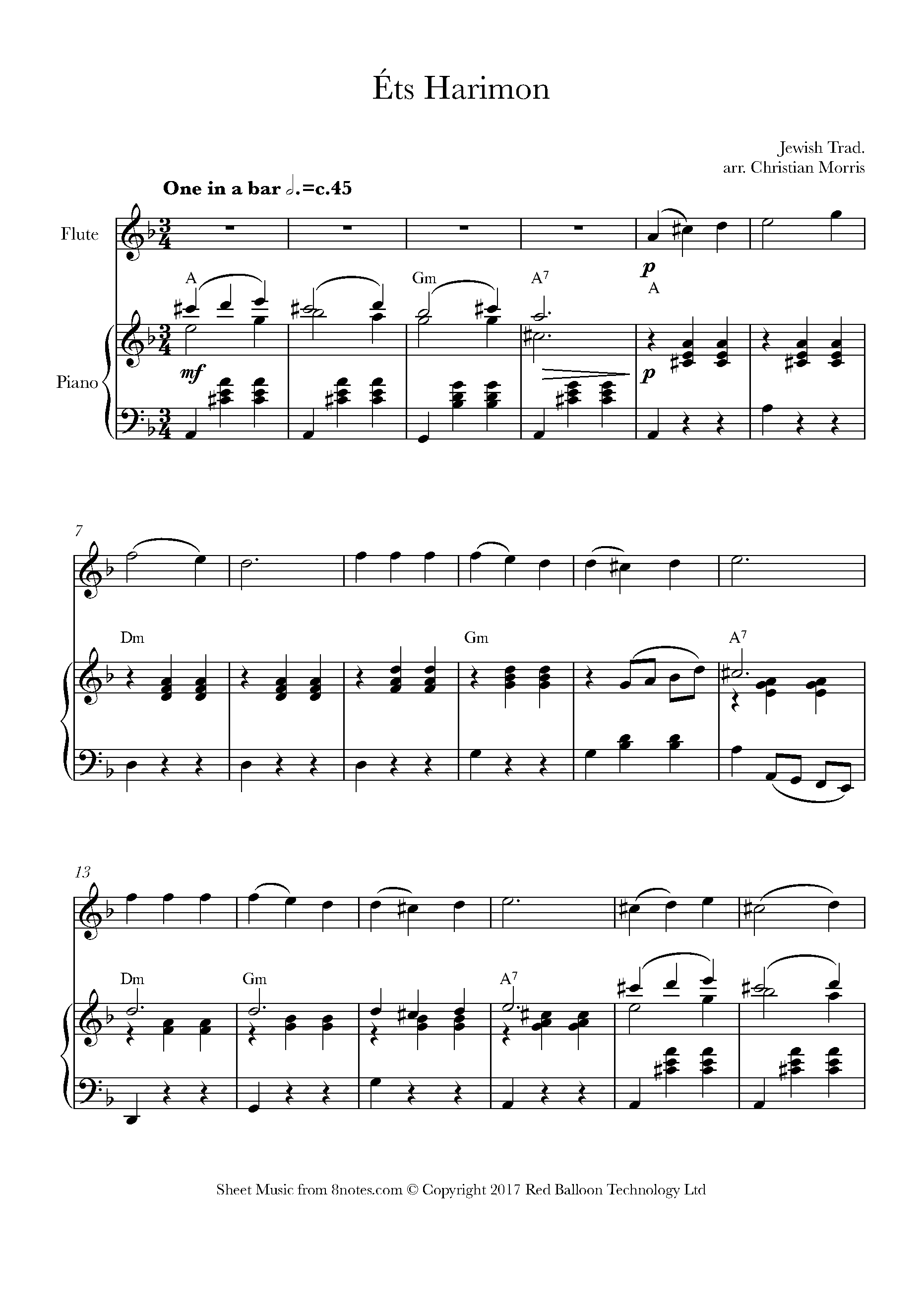 Ets Harimon Sheet music for Flute - 8notes.com