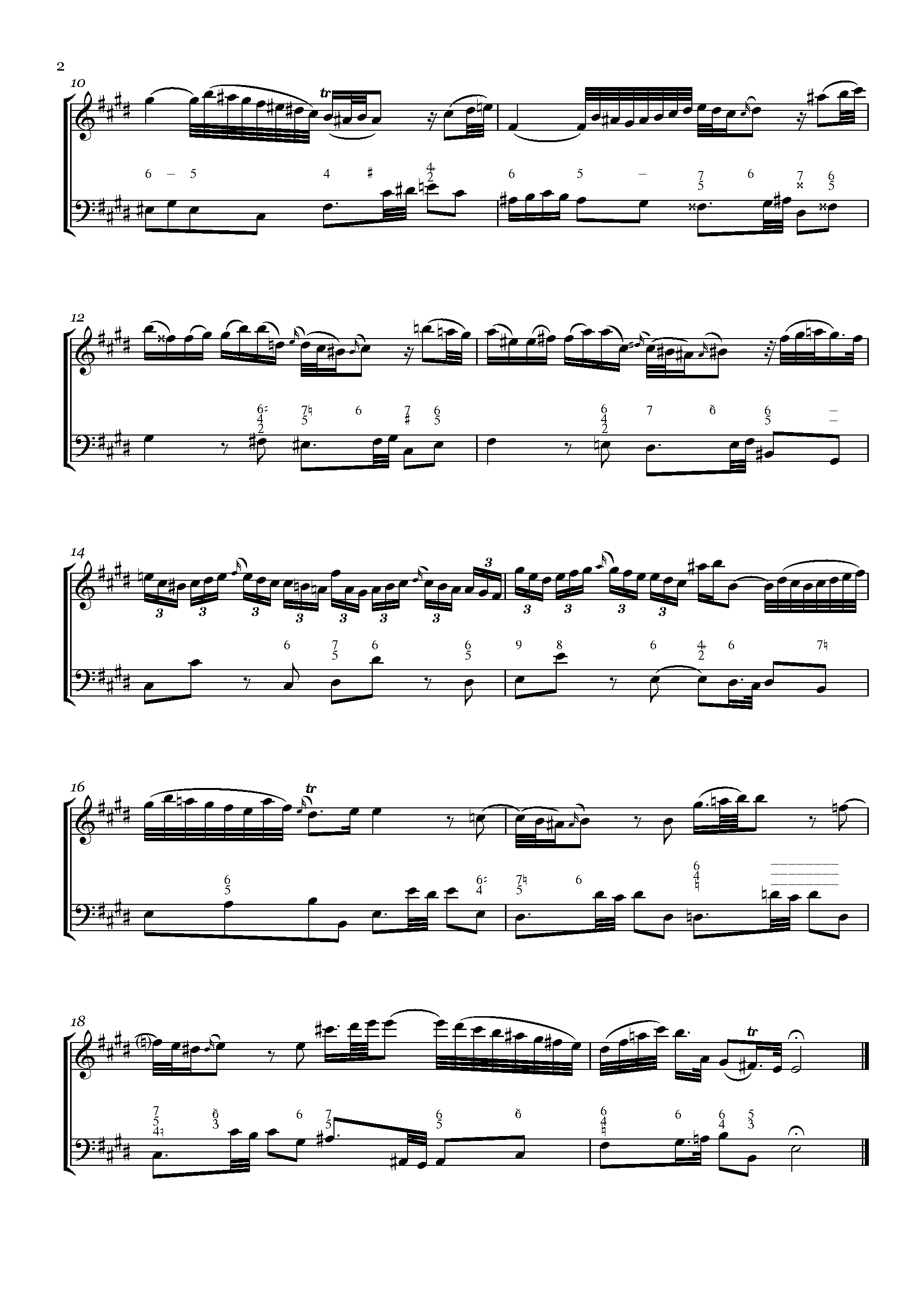 Bach, Johann Sebastian - Flute Sonata in E major, BWV 1035 for Flute ...