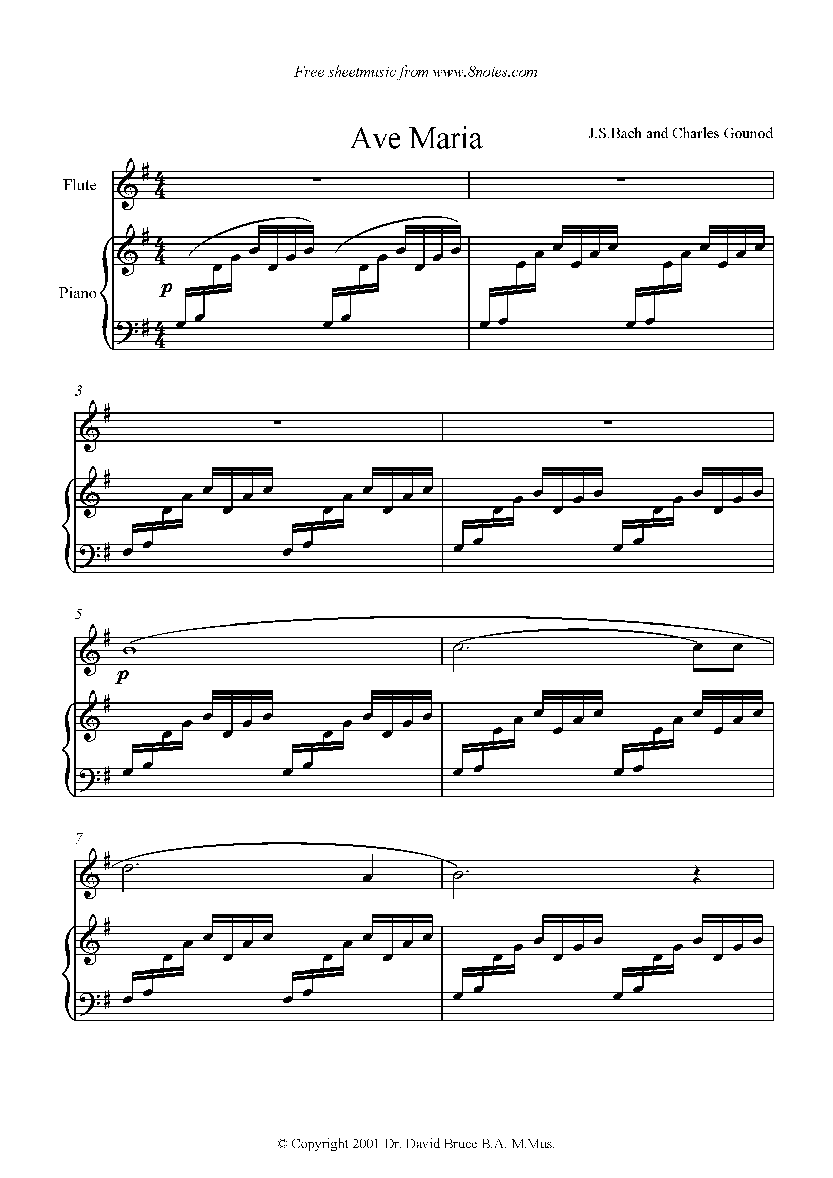 Gounod - Ave Maria Sheet music for Flute - 8notes.com