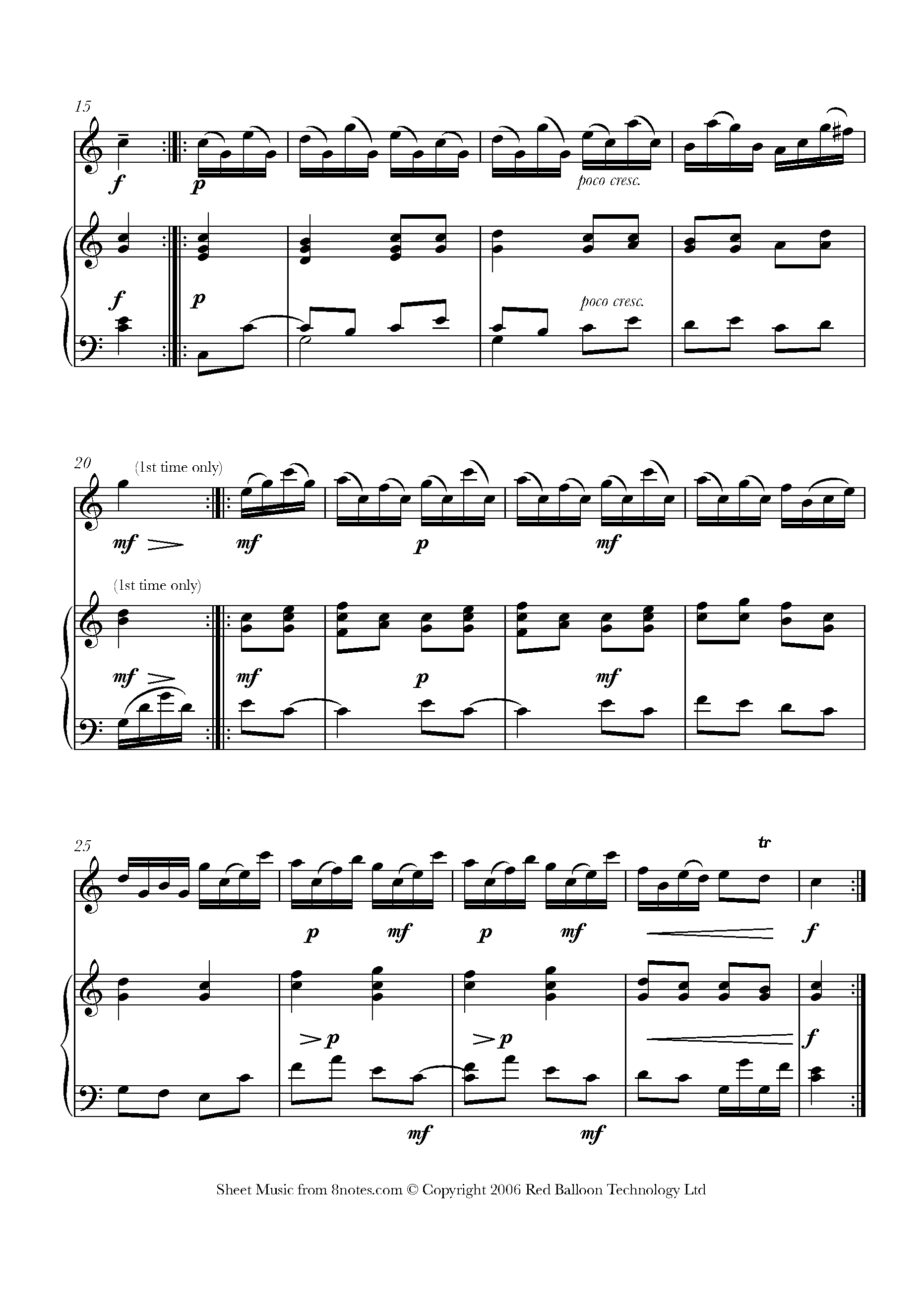 Handel - Harmonius Blacksmith Sheet music for Flute - 8notes.com
