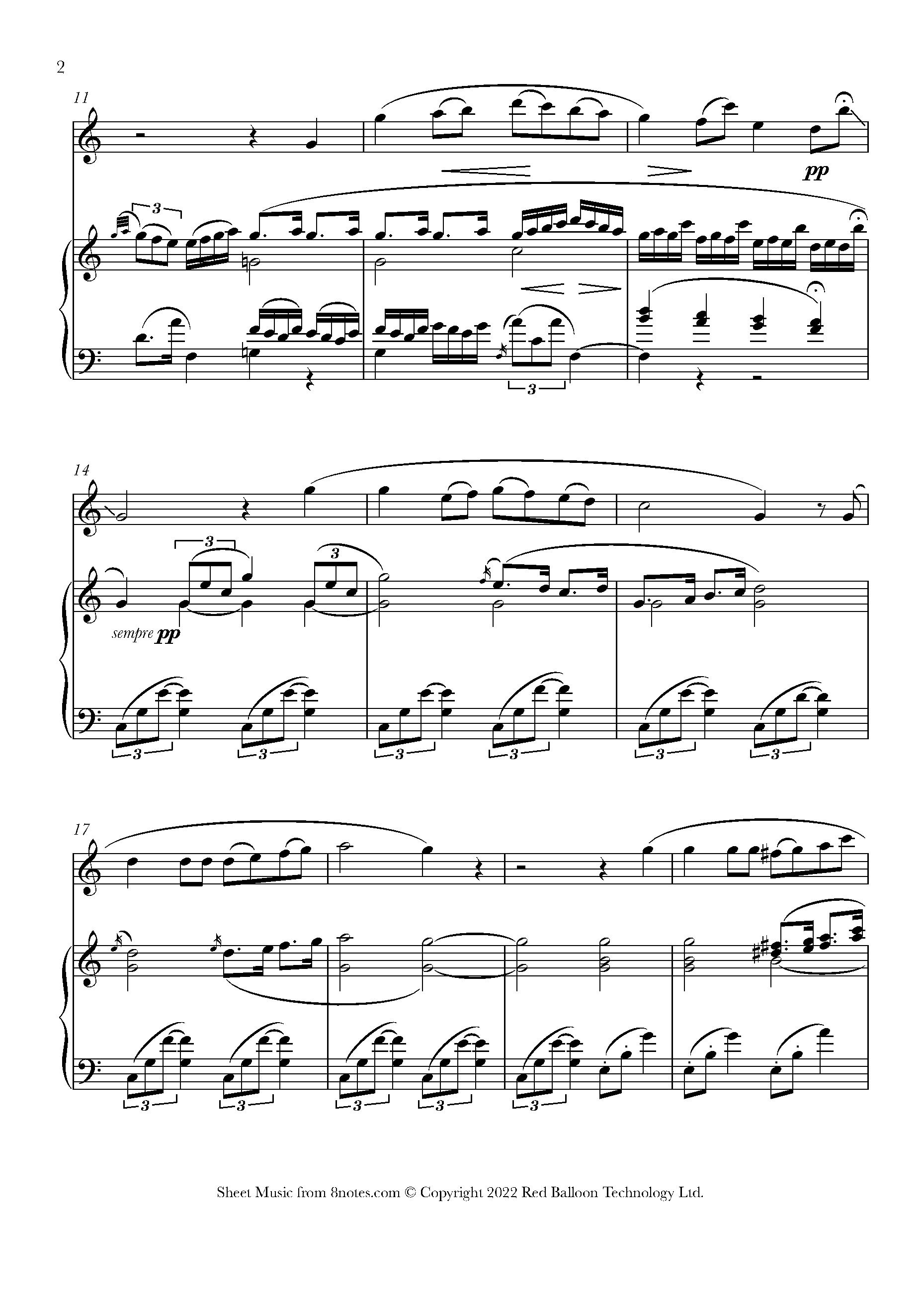 Mahler - Symphony No.4, Fourth Movement Sheet music for Flute - 8notes.com