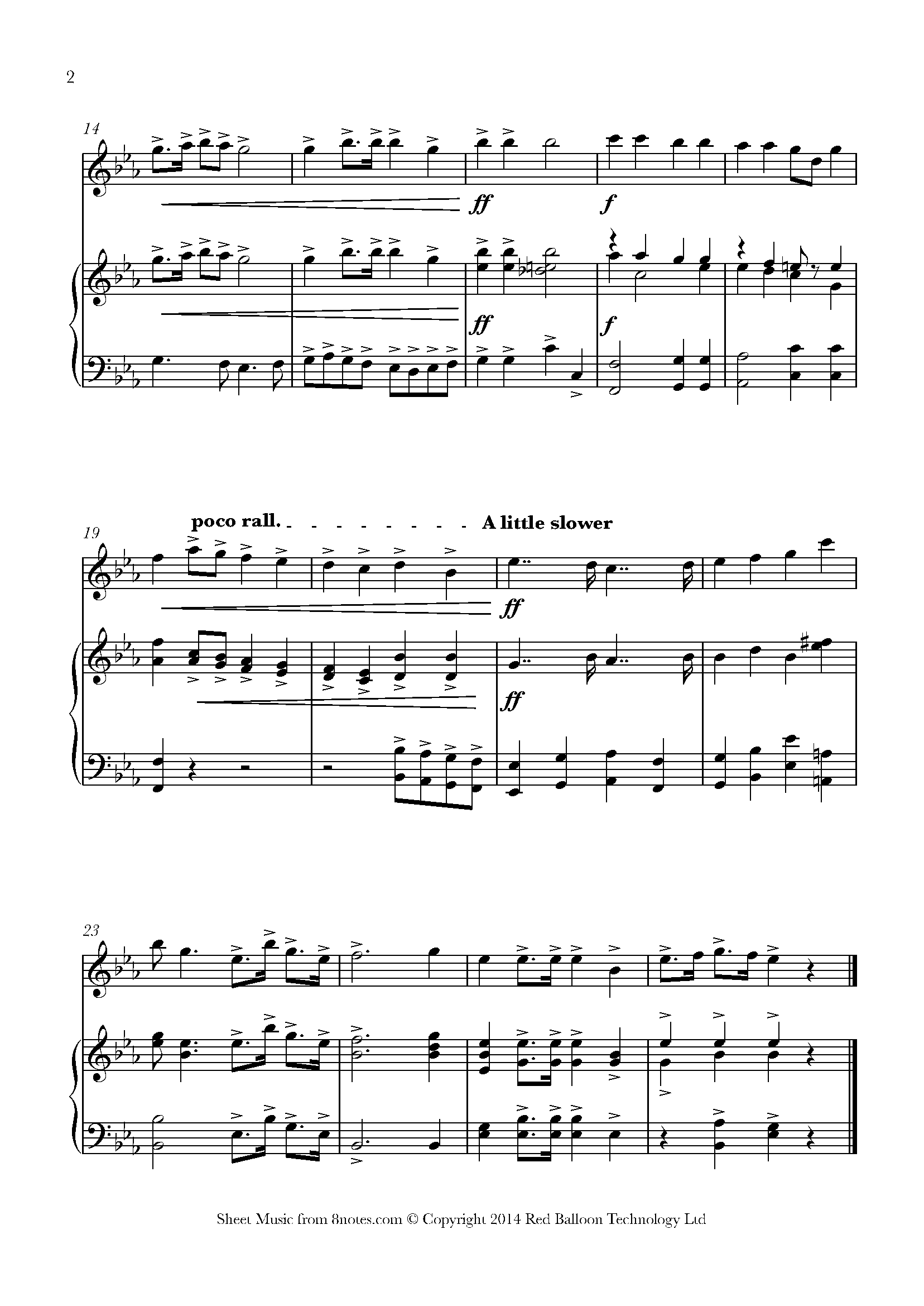 Men of Harlech (Traditional Welsh) Sheet music for Flute - 8notes.com