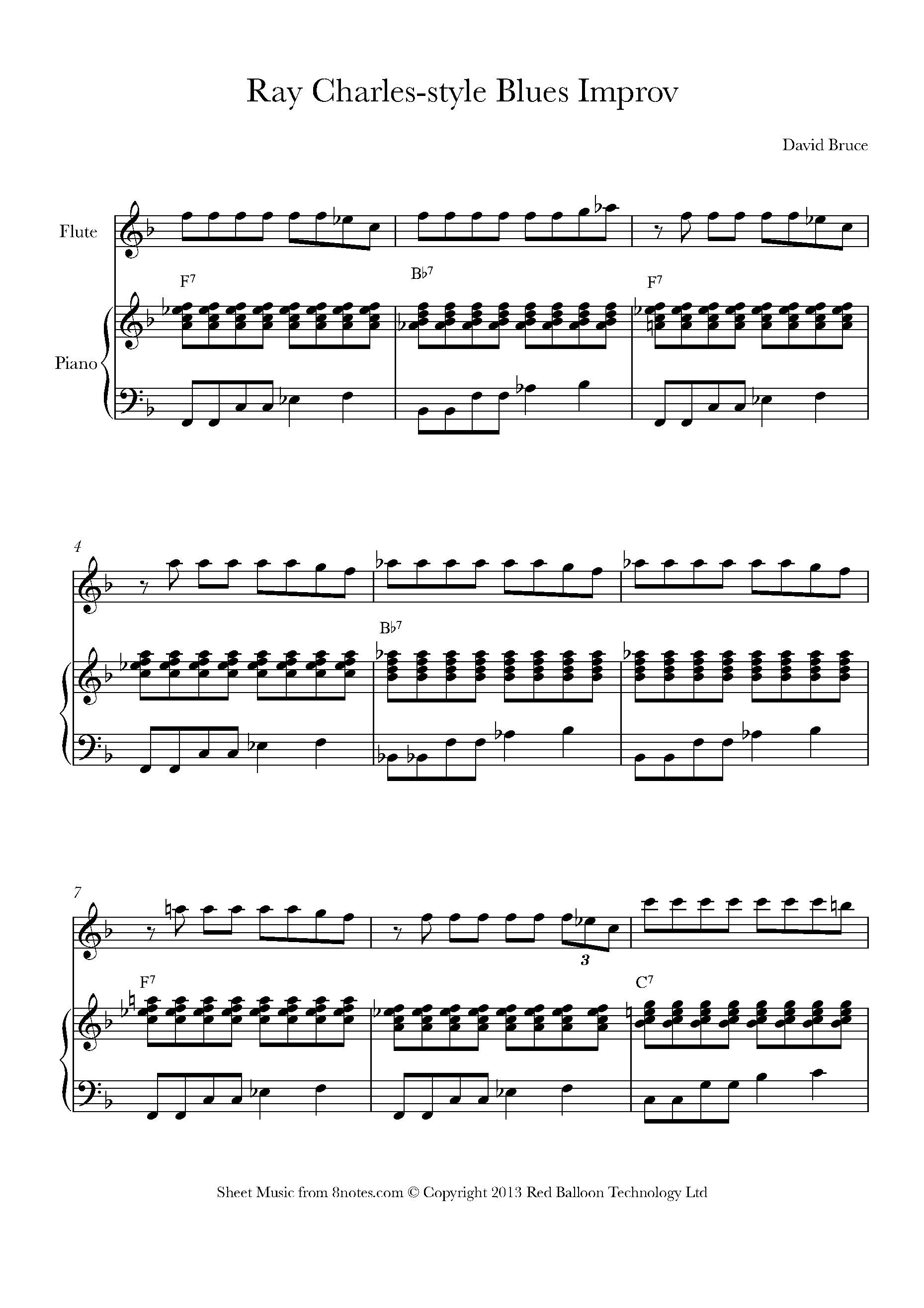 Ray Charles - Ray Charles -Style 12 bar blues Improv Sheet music for ...