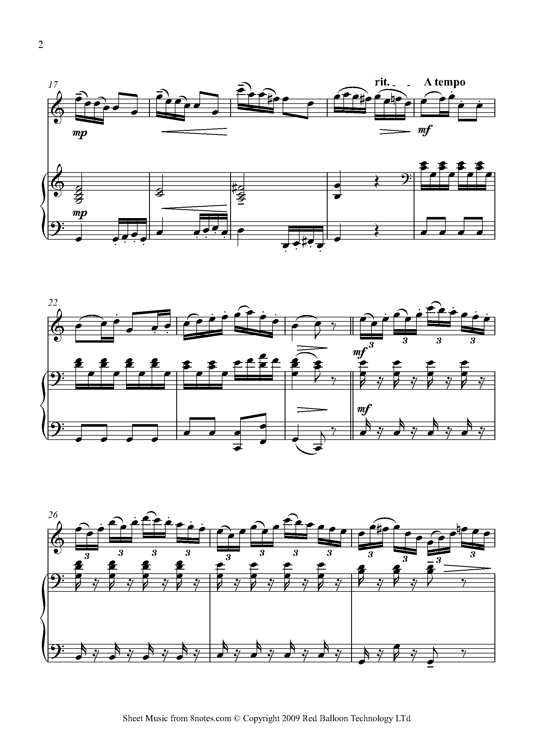 Rossini - Sonata in B Flat 3rd movement complete Sheet music for Flute ...