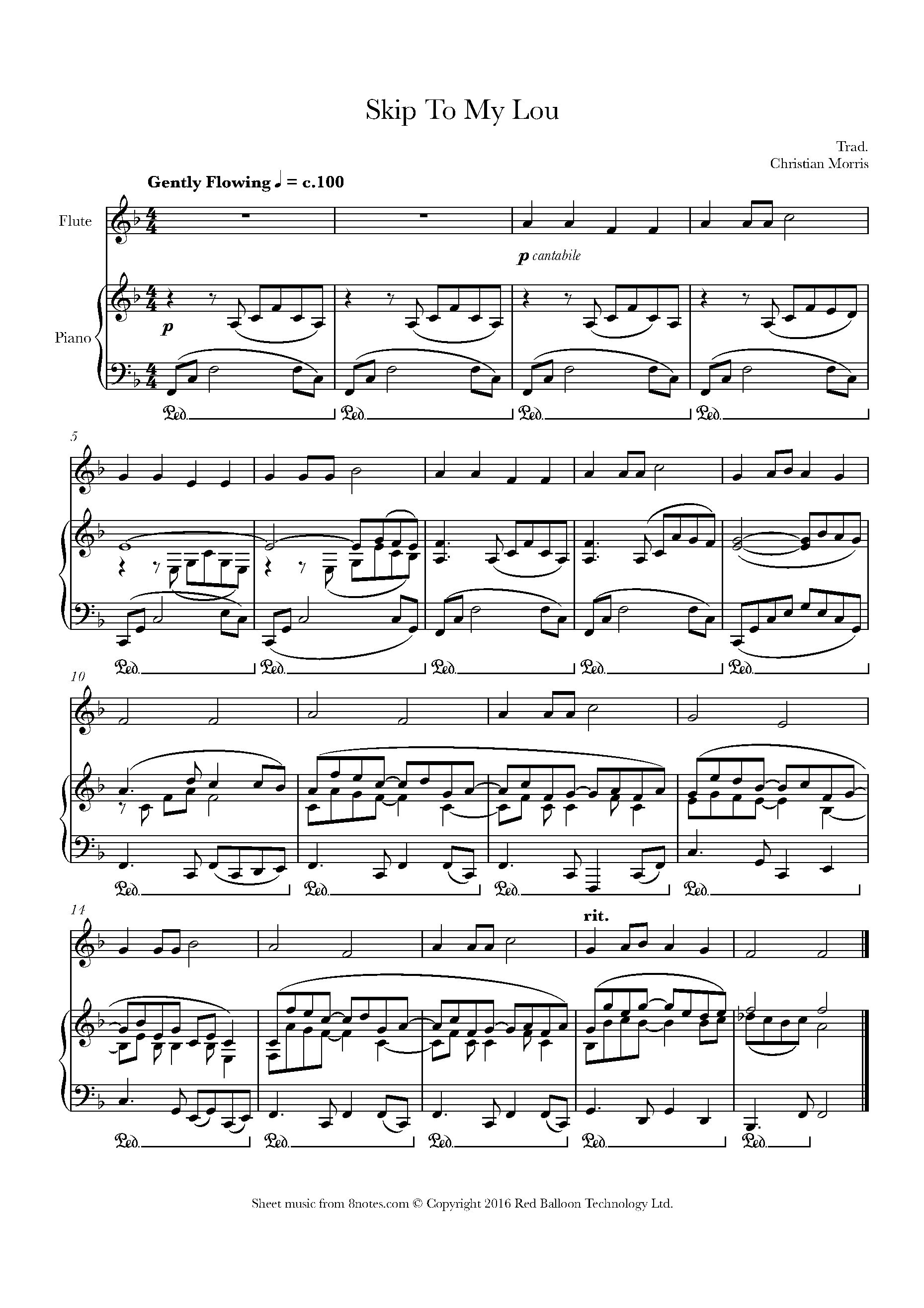 Skip to my lou Sheet music for Flute - 8notes.com